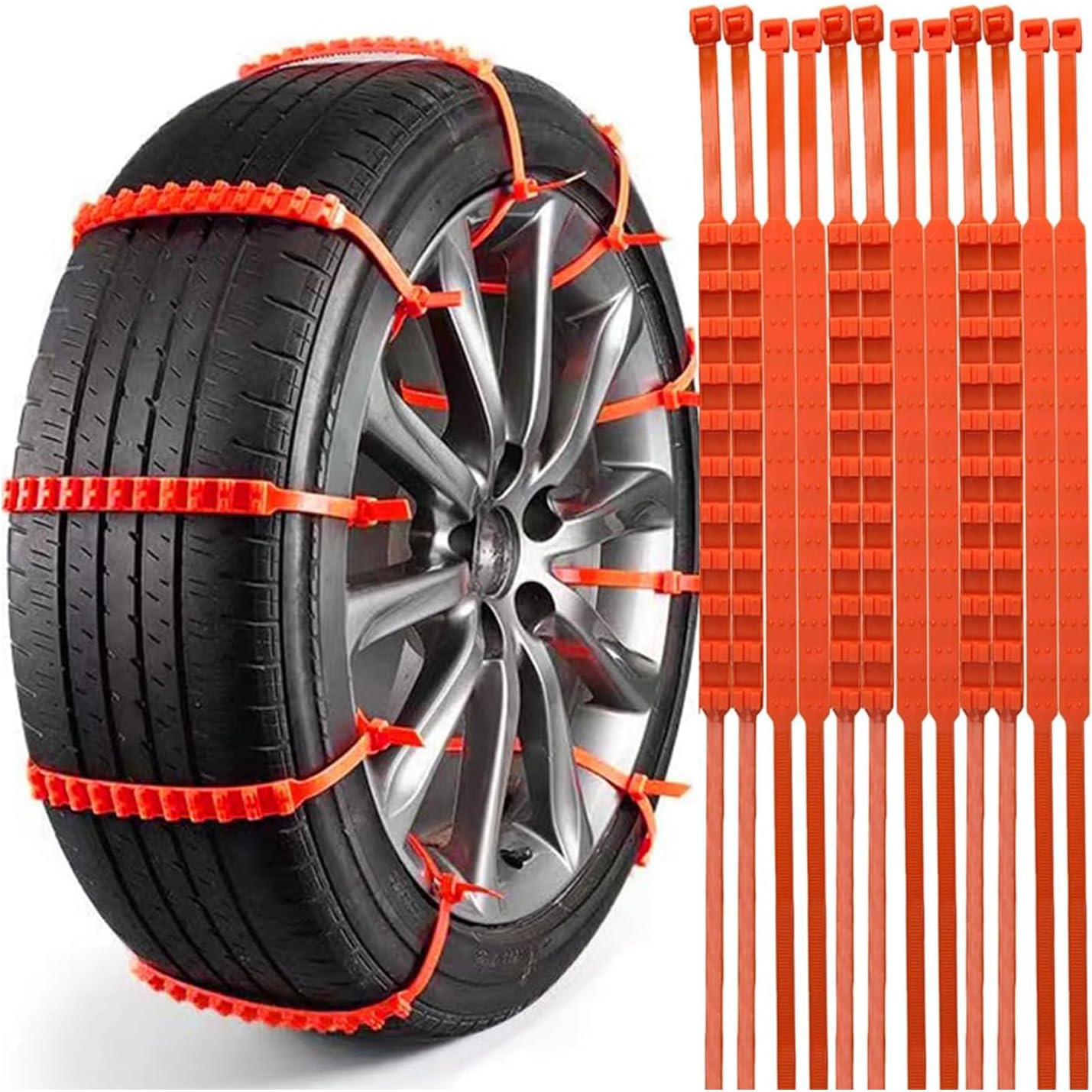Amazon.com: Snow Chains,12 PCS Adjustable Tire Chains for Car,Pickup,Trucks,SUV Anti-slip Snow ...