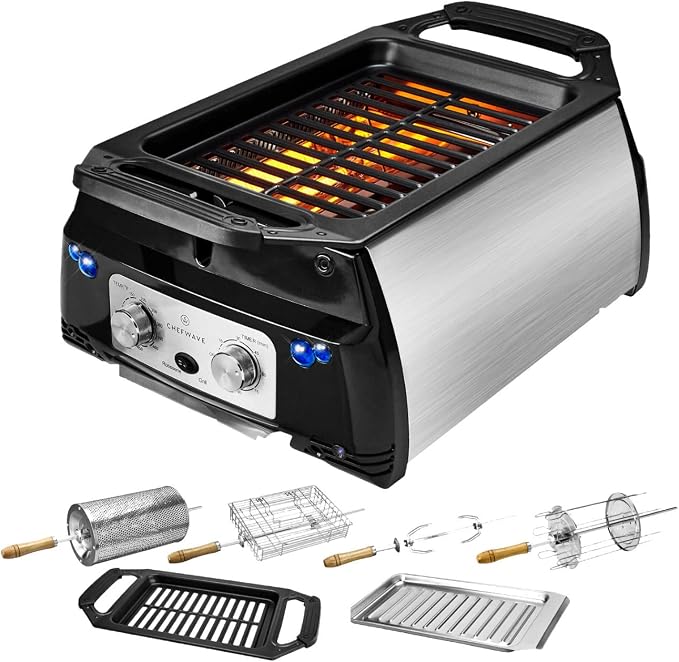 Amazon.com : ChefWave Sosaku Smokeless Indoor Grill Removeable Plates ...