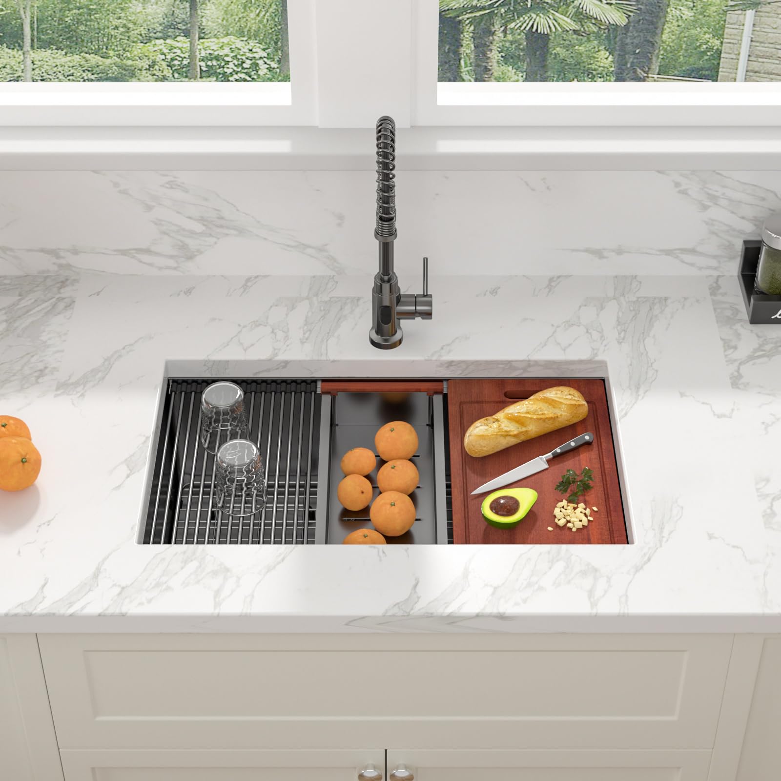 Snapklik.com : 32 Undermount Sink Black Stainless - 32 X19 Kitchen Sink ...