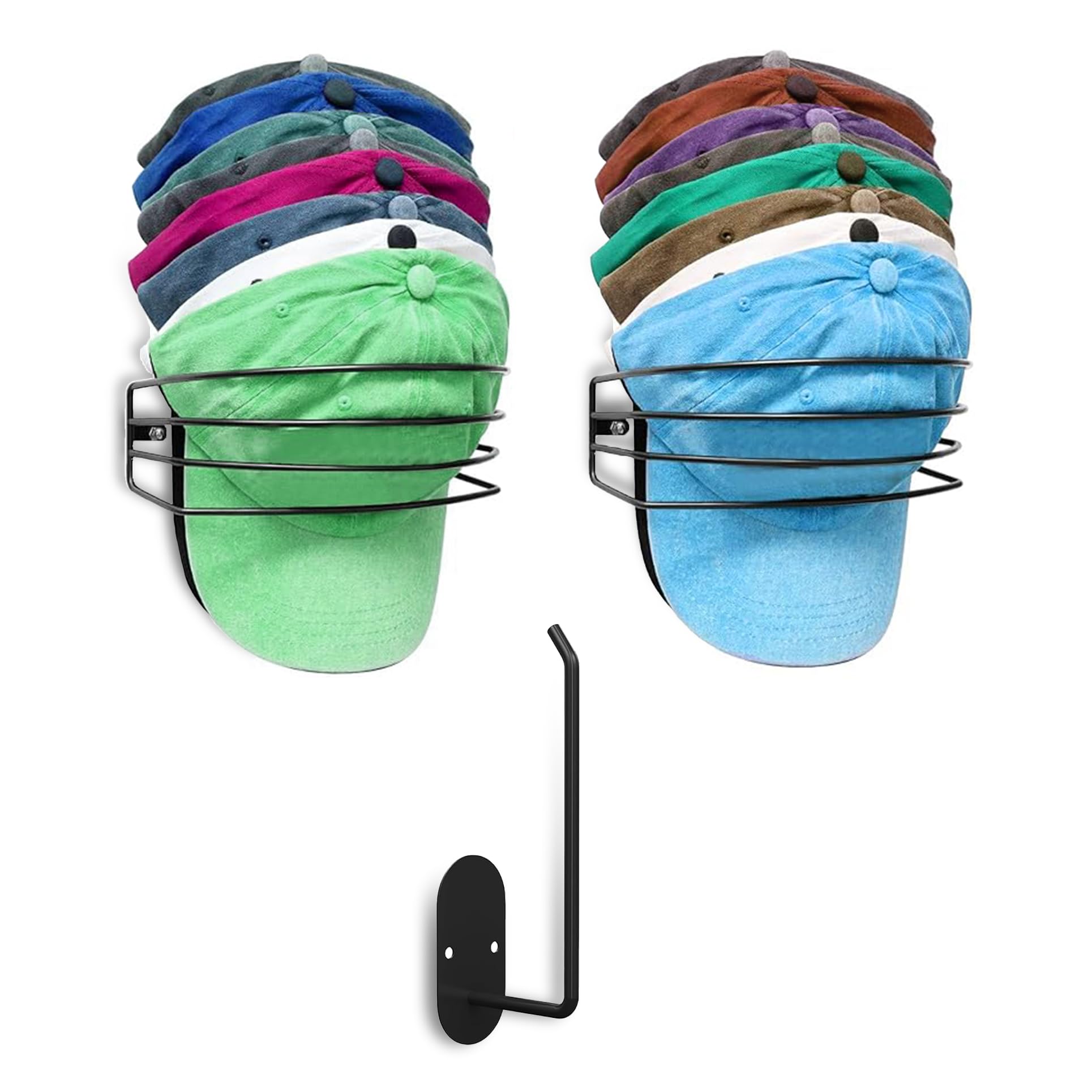 Amazon.com: Lakatana 3-Pack Hat Rack Set for Wall and Door - Includes 2 ...