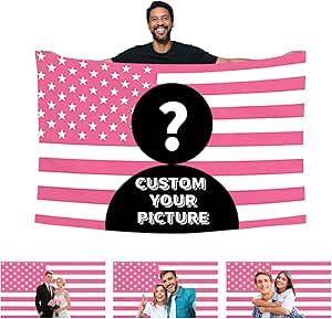 Amazon.com: Custom American Flag 3x5ft Personalized Pink Flags ...