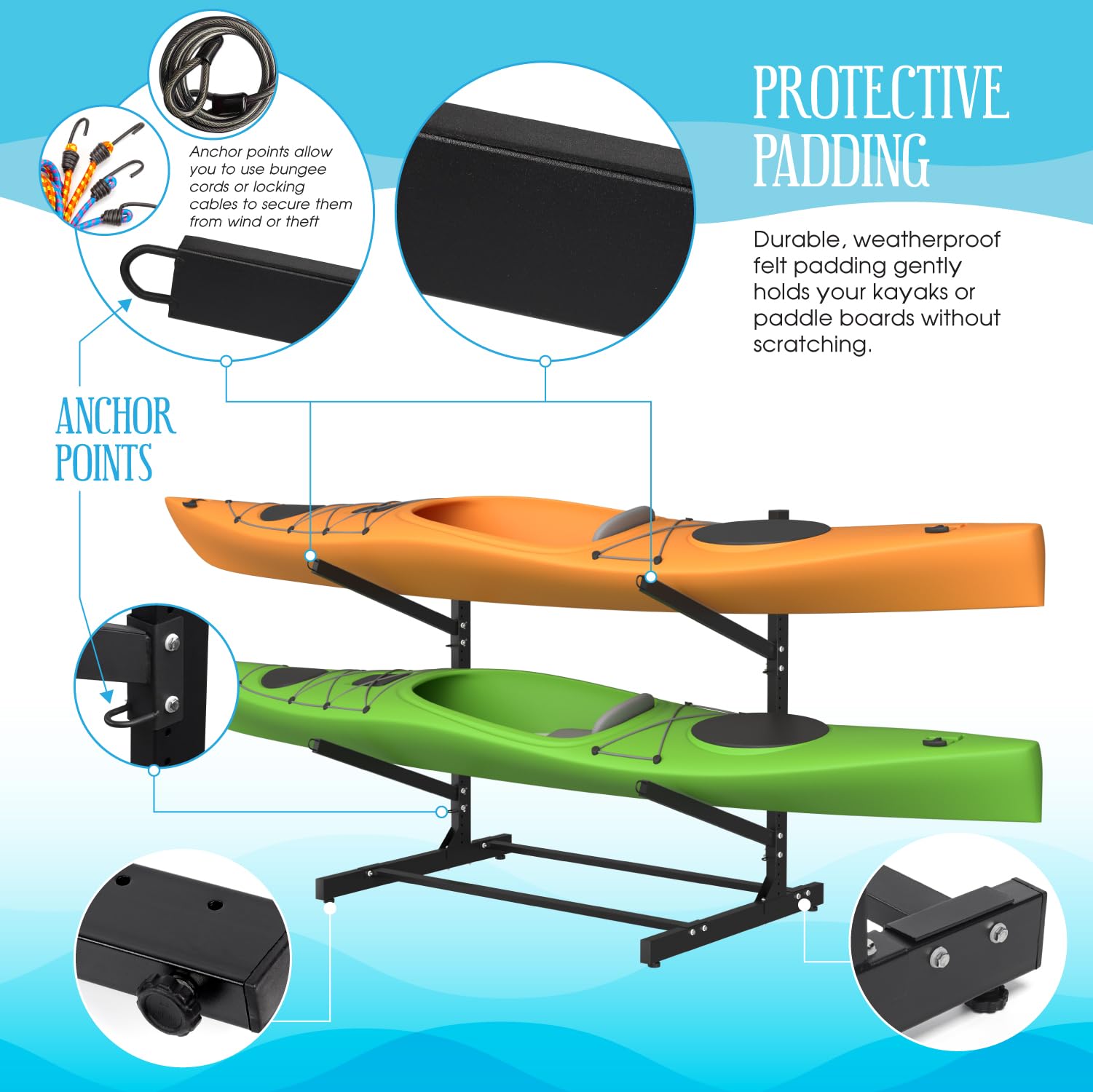 Snapklik.com : TPHUC Adjustable Kayak Rack, Sup Storage Stand ...