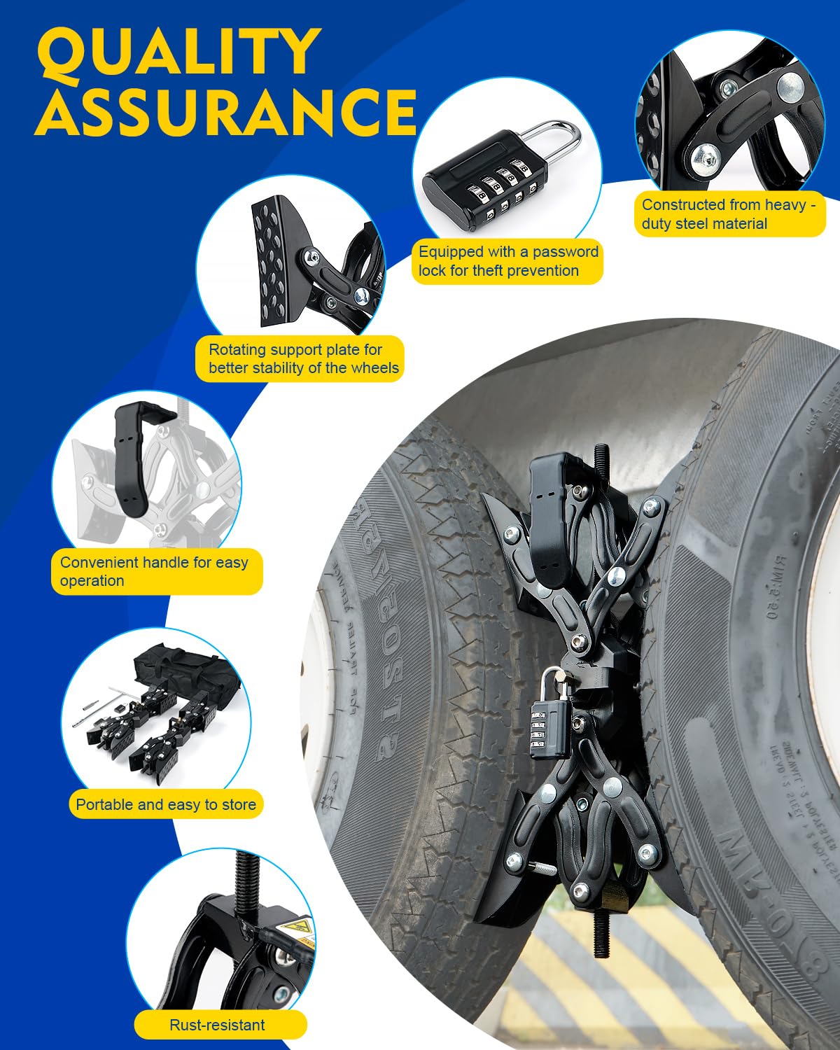 Snapklik.com : Altyostar Adjustable X-Shaped Wheel Stabilizer, Heavy ...