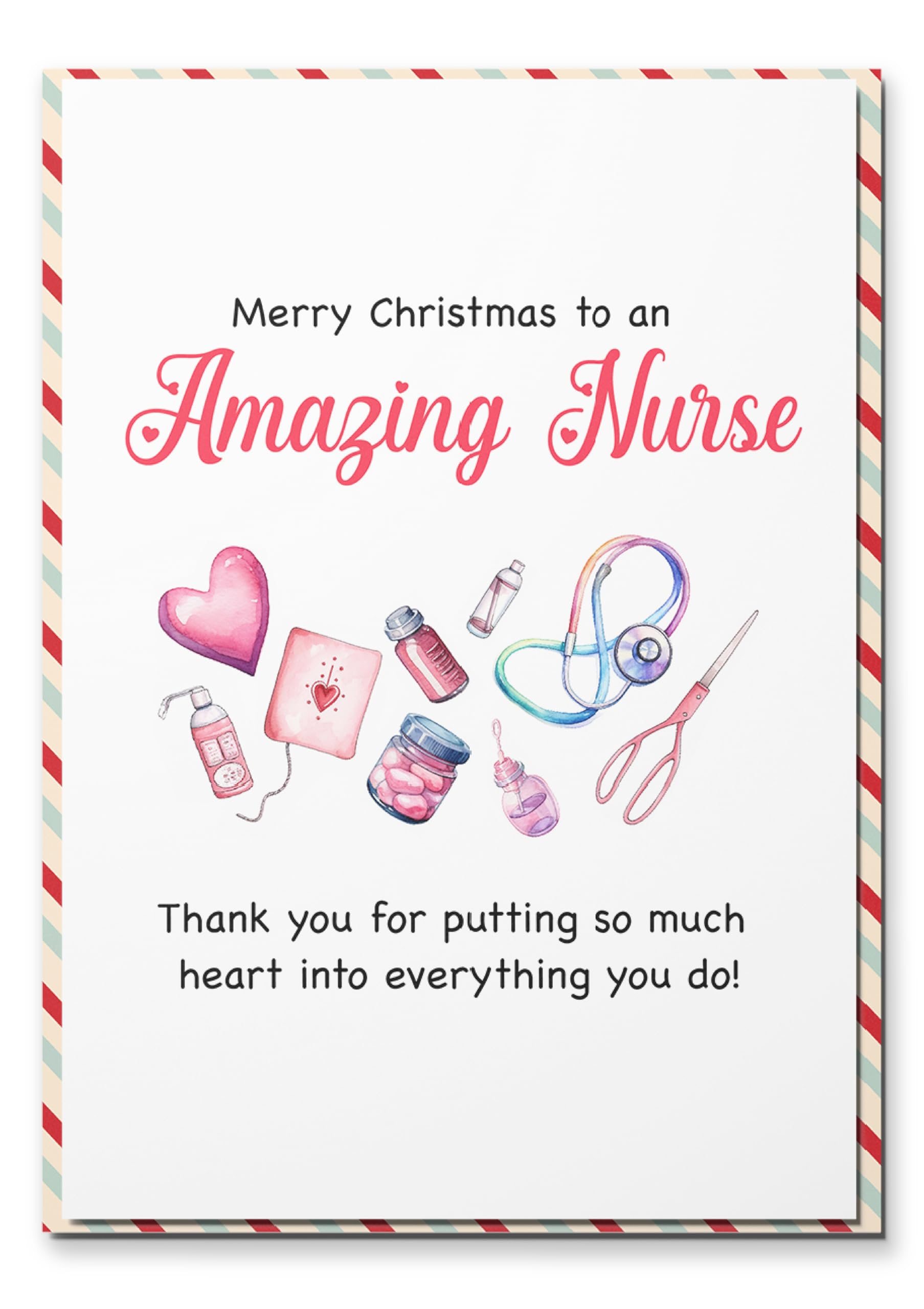 Amazon.com : BlinkBlink Christmas Card for Nurse, Christmas Greeting ...