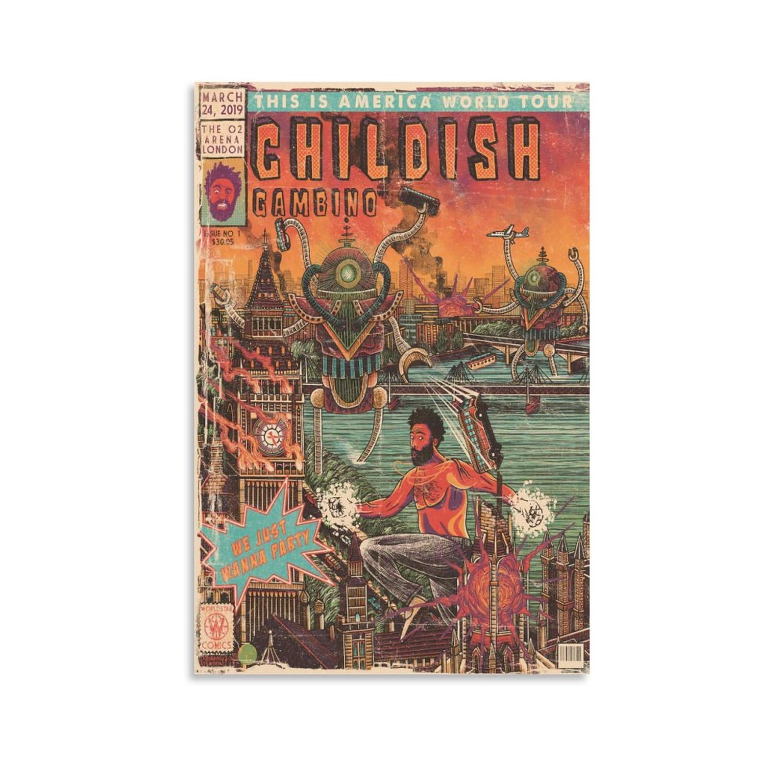 Amazon.com: TAICI Childish Poster Gambino Music Comic Posters for Room ...