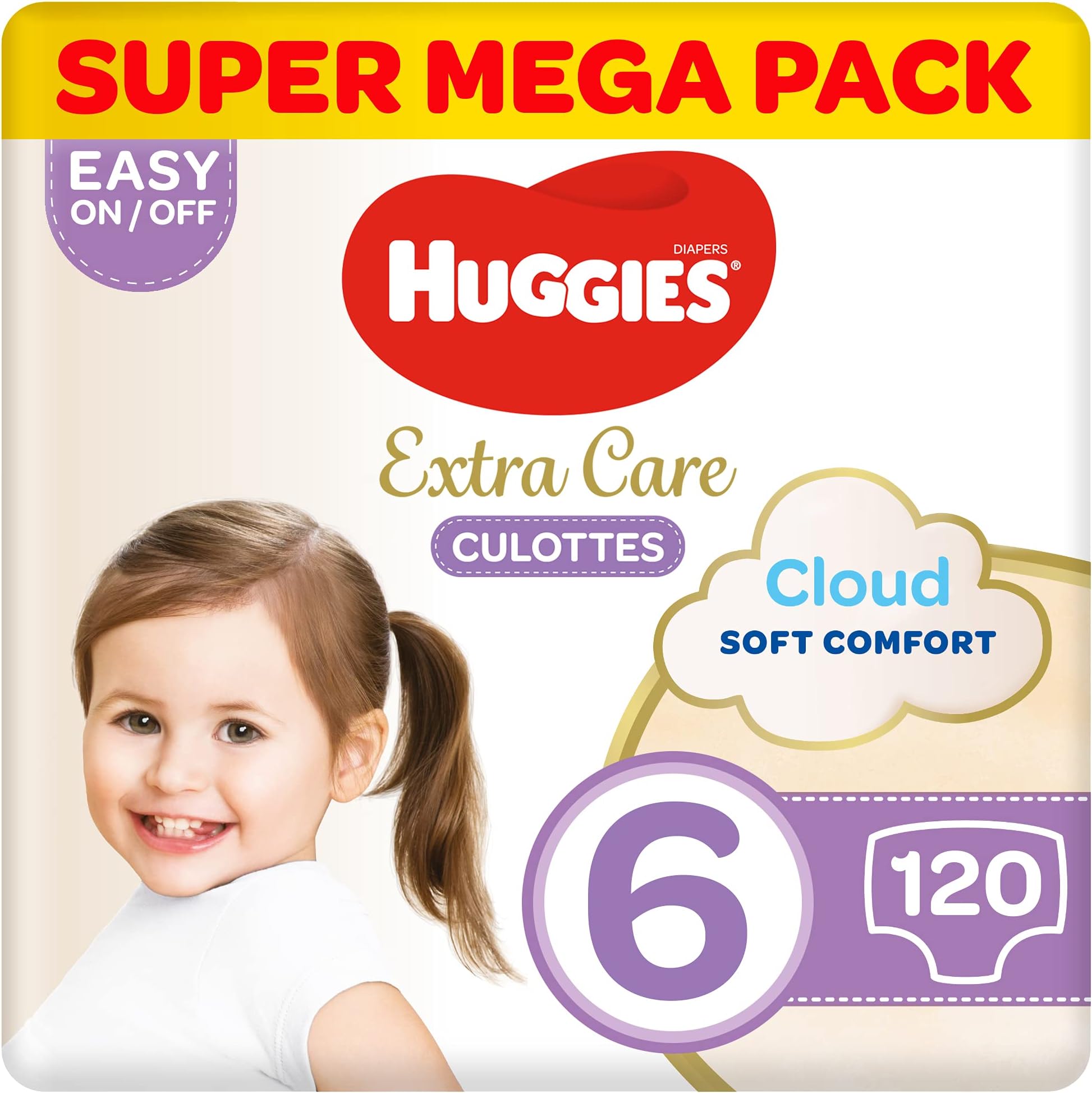 Huggies, Extra Care Culottes, Size 6, 15-25 kg, Super Mega Pack, 120 ...