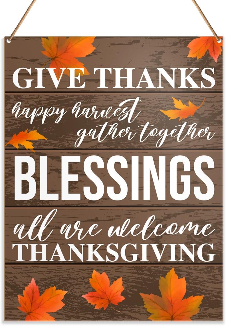 Amazon.com: Thanksgiving Wall Art Decor, Thankful Decorations Fall ...