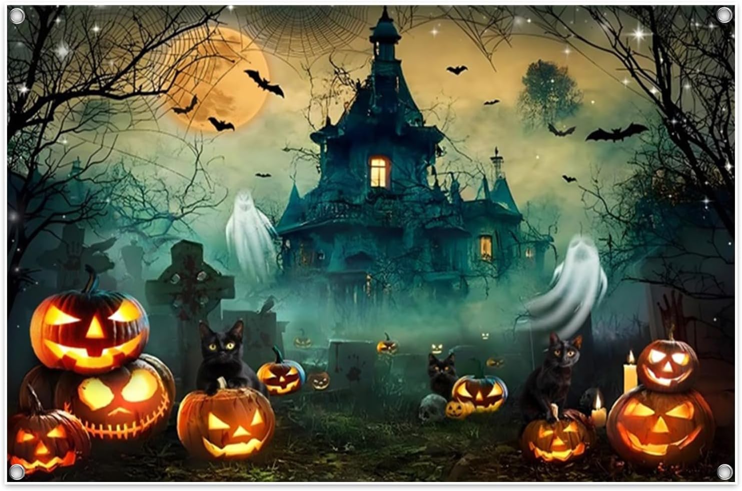 Amazon.com : Leowefowa Halloween Party Supplies 10x8ft Polyester ...