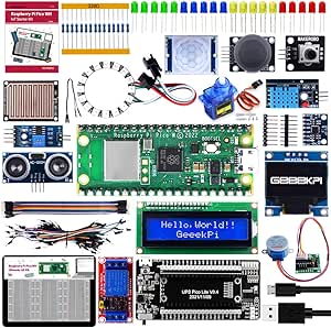 Amazon.com: GeeekPi Raspberry Pi Pico W Ultimate Kit with Raspberry Pi Pico W with Headers ...