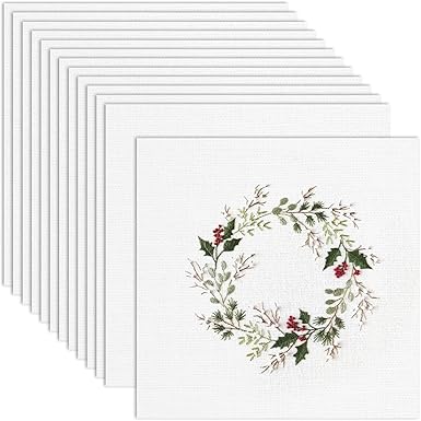 Amazon.com: GCVOPTON 12 Pcs Cotton Embroidery Fabric Squares, 6 x 6 ...