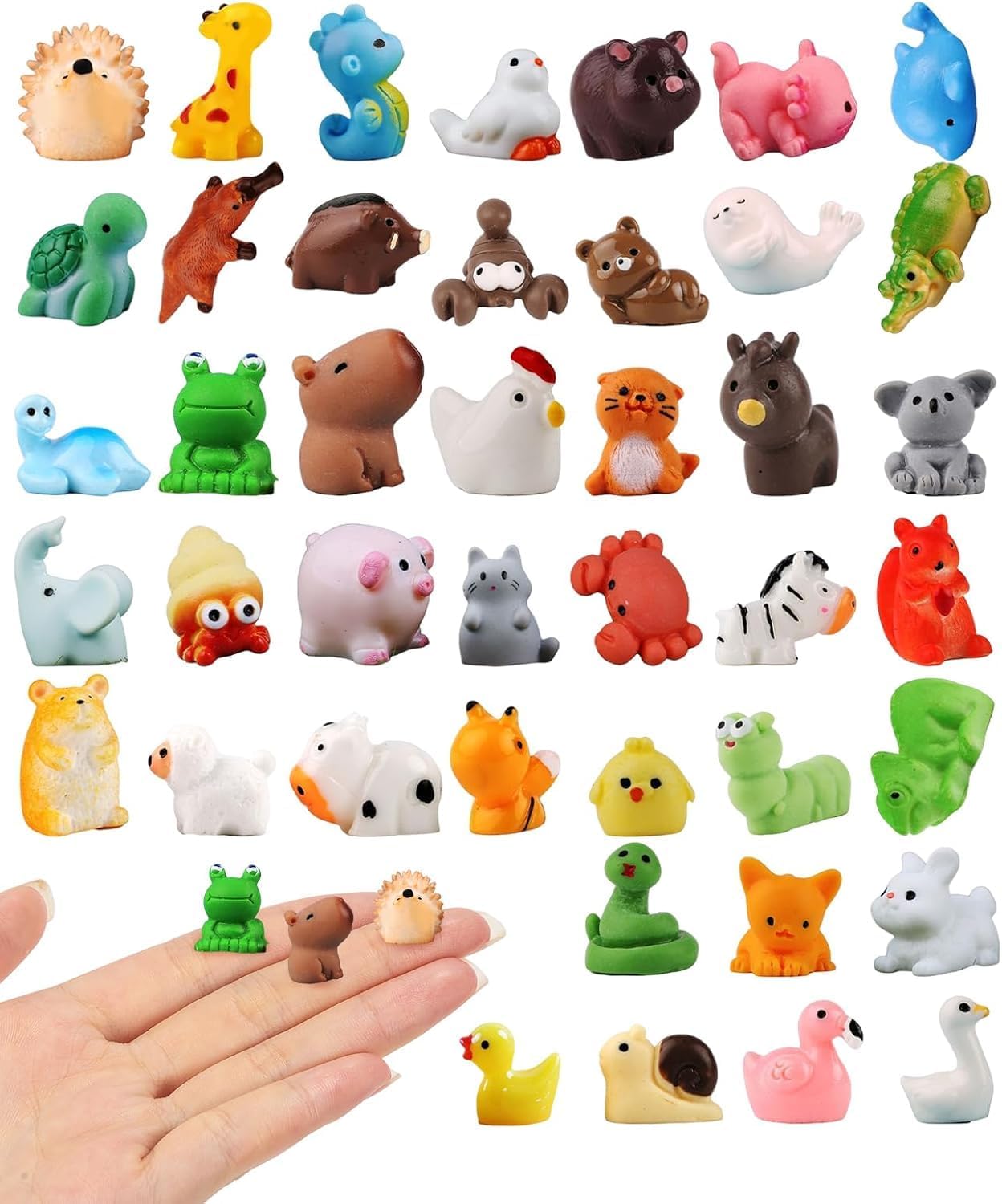 Amazon.com: EMPHASISY 42pcs Mini Resin Animal 42 Styles Tiny Resin ...