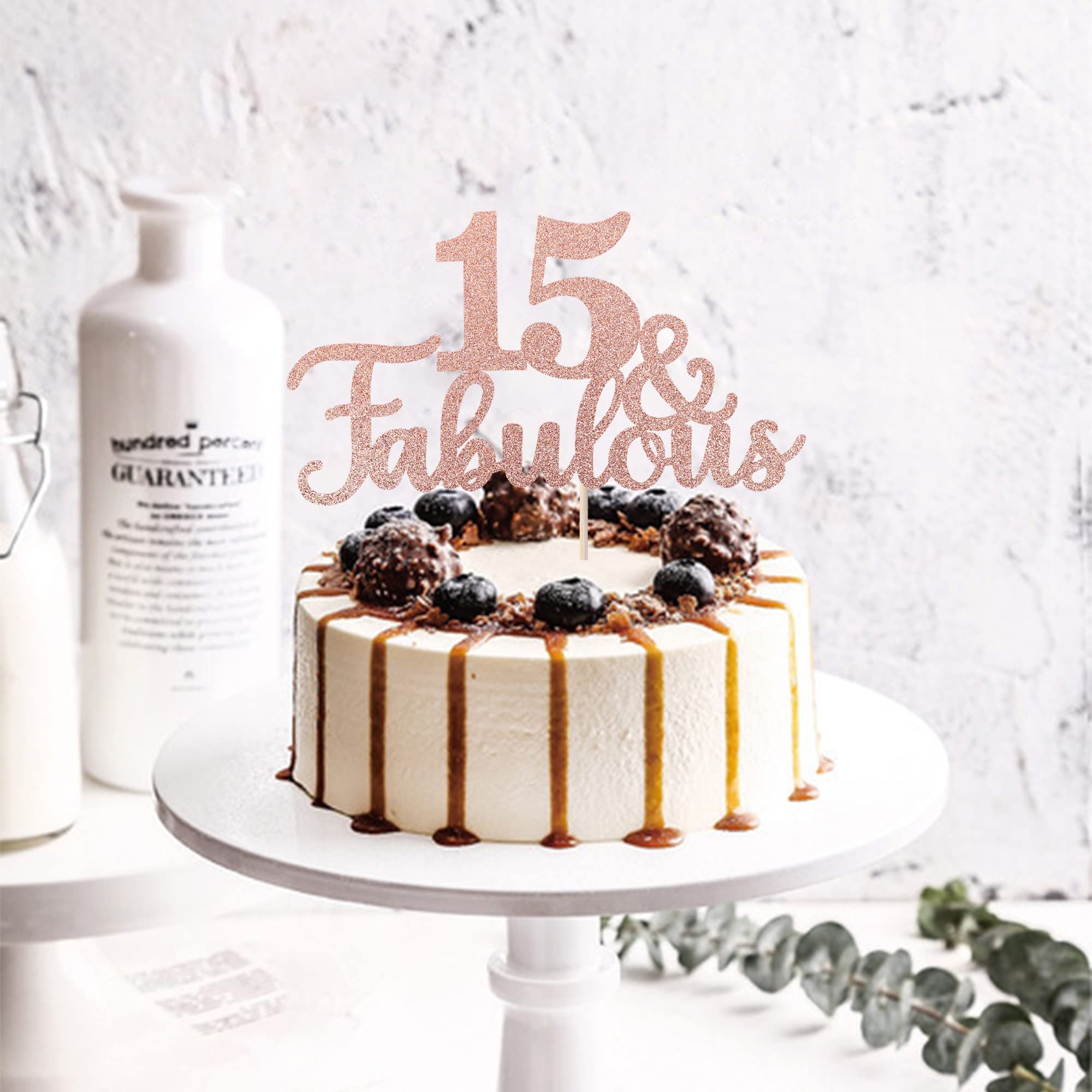 Snapklik.com : 1 PCS 15 & Fabulous Cake Topper Glitter Fifteen And ...