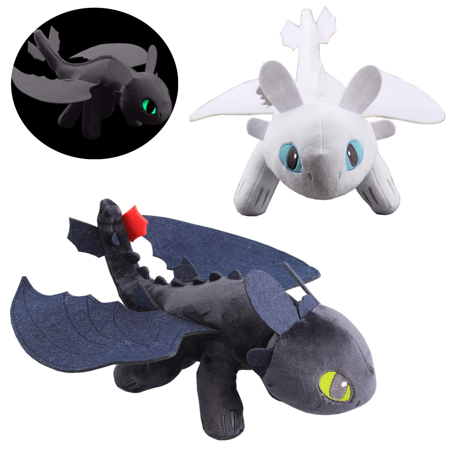 Buy uiuoutoy How to Train Your Dragon Toothless & Glow Light Fury Plush ...