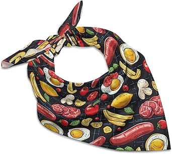 Amazon.com: DXITROMI Silk Bandanas for Men Women - Cute Food 1 Print ...