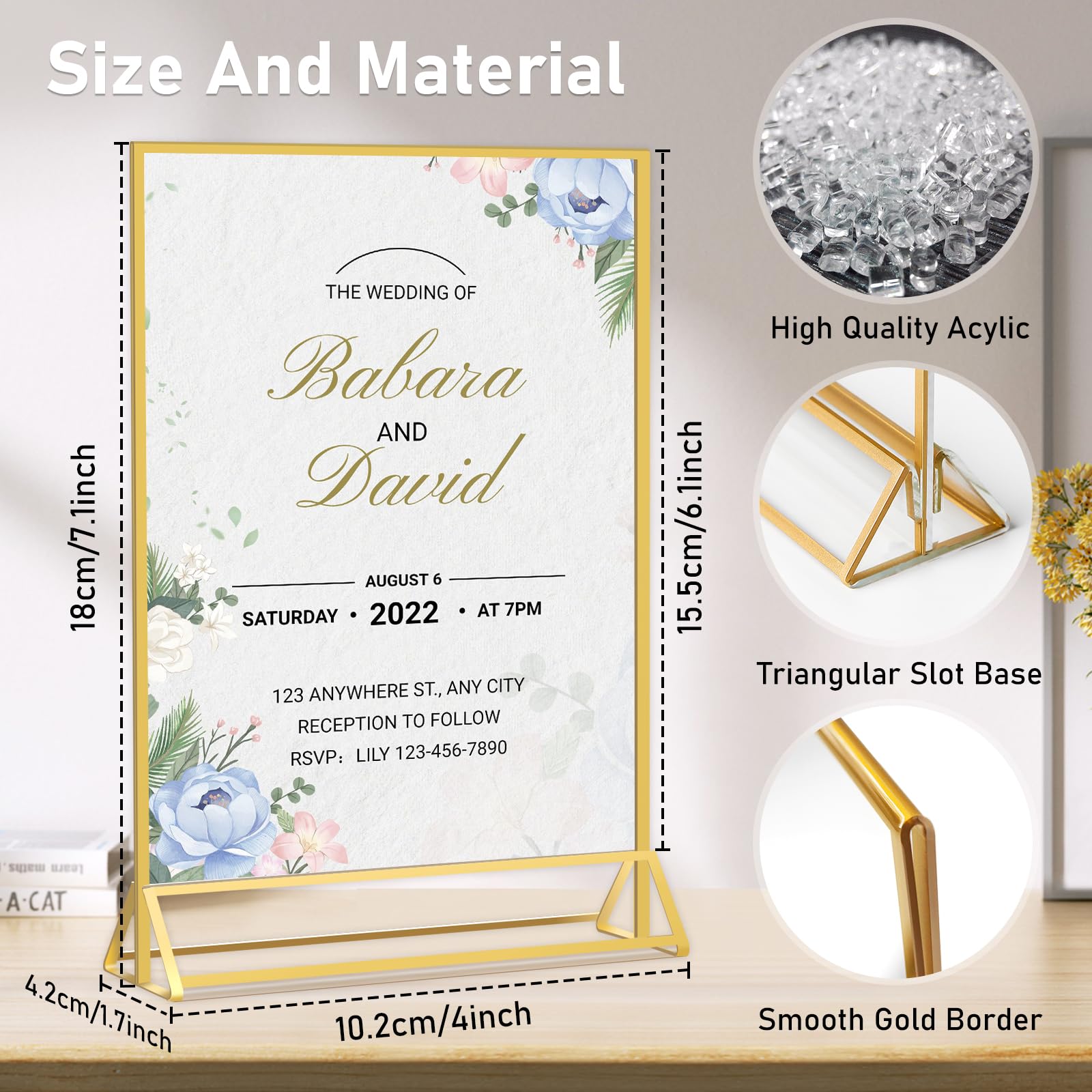 Acrylic Sign Holder 5x7 6Pack 5X7 Inch Clear Acrylic Sign Holder With ...