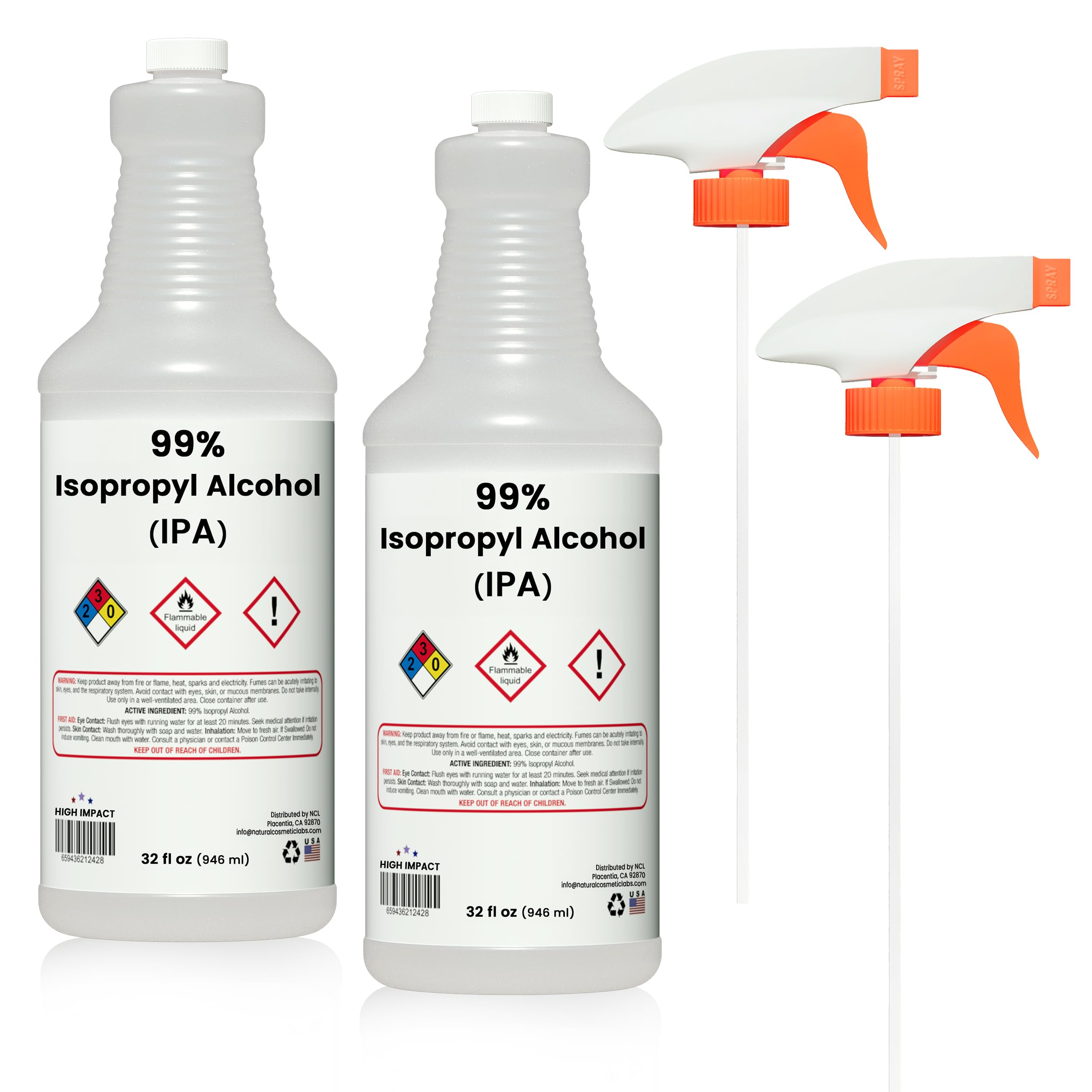 Amazon.com: HIGH Impact Isopropyl Alcohol 99% (IPA) with Spray - Made ...