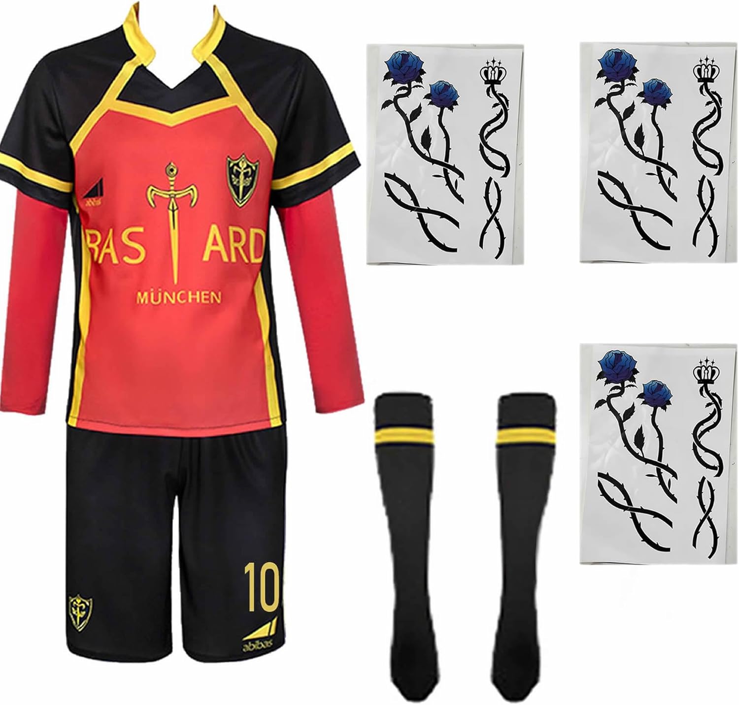 Amazon.com: RJZMMN Michael Kaiser Tattoo Cosplay Jersey Anime Michael ...