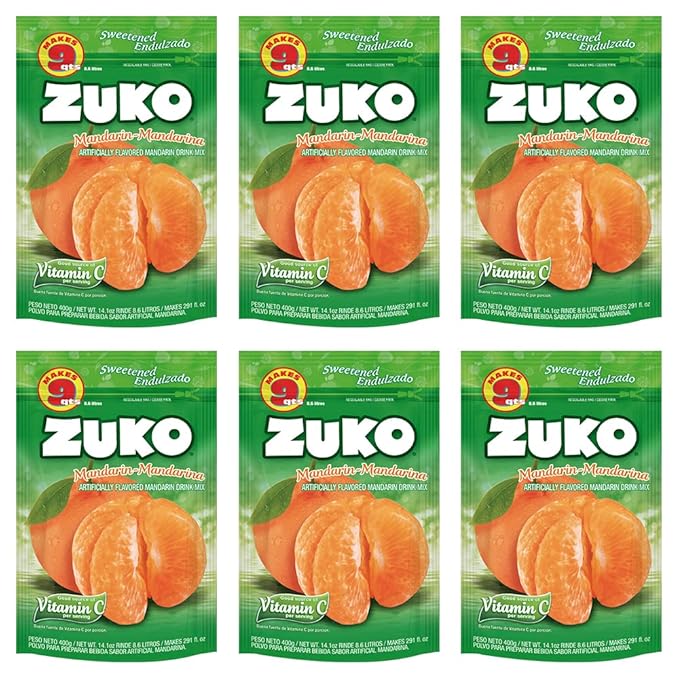 Amazon.com: ZUKO Mandarin Instant Powder Drink | Family Pack | No Sugar ...