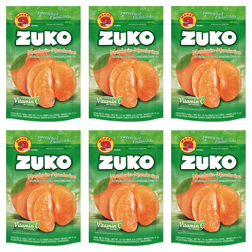 Amazon.com : ZUKO Mandarin Instant Powder Drink | Family Pack | No ...