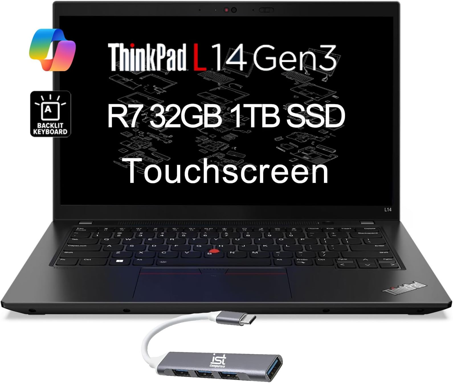 Amazon.com: Lenovo ThinkPad L14 Business Laptop (14" FHD Touchscreen, AMD Ryzen 7 5825U, 32GB ...