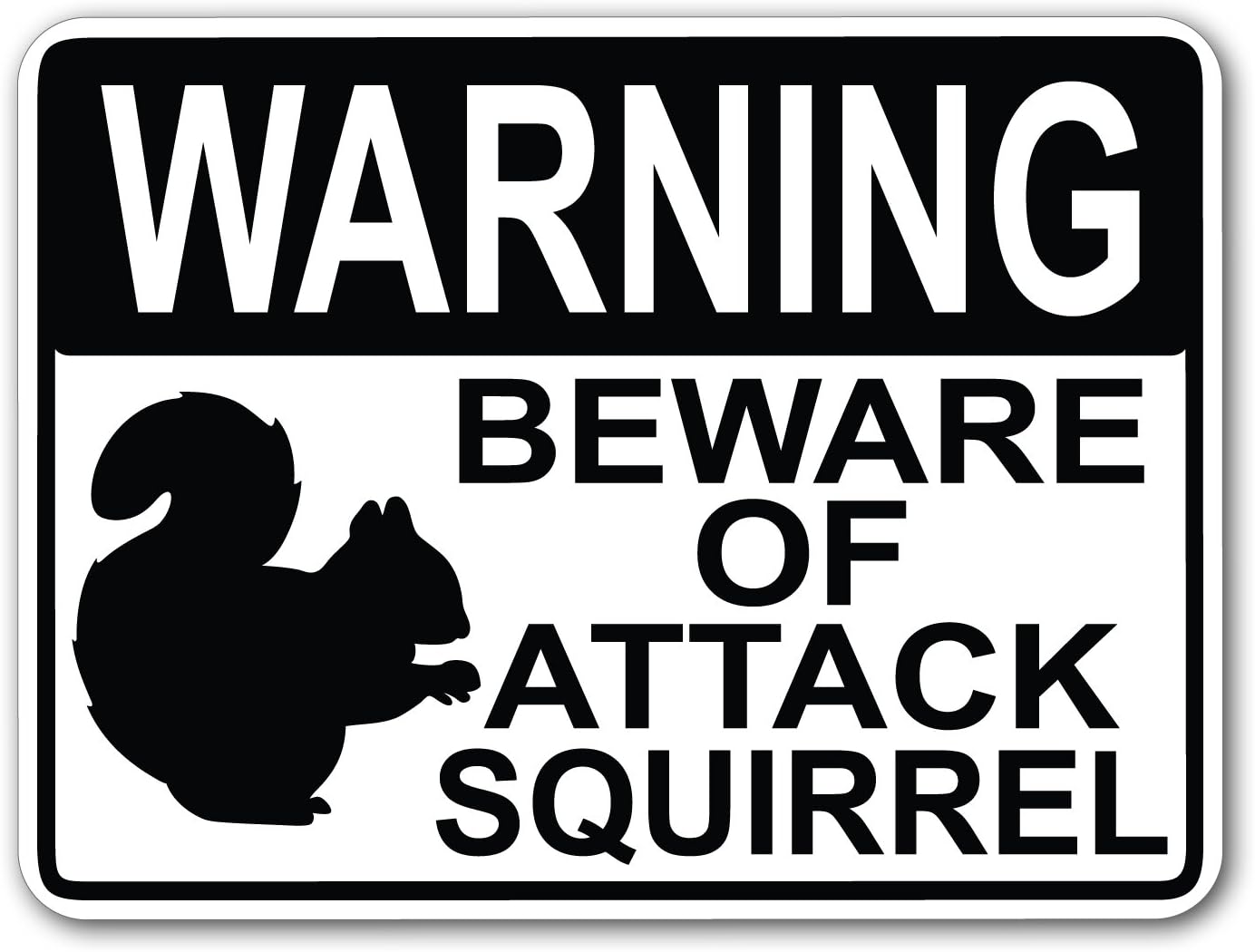 Amazon.com: Ninja Pickle Studios Warning Beware of Attack Squirrel ...