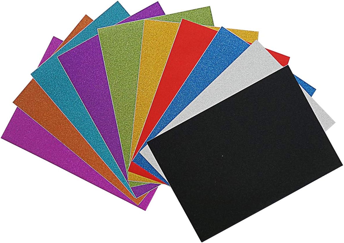 Amazon.com : levylisa 10 Sheets 8" x 12" Soft Touch Glitter Card 250gms ...