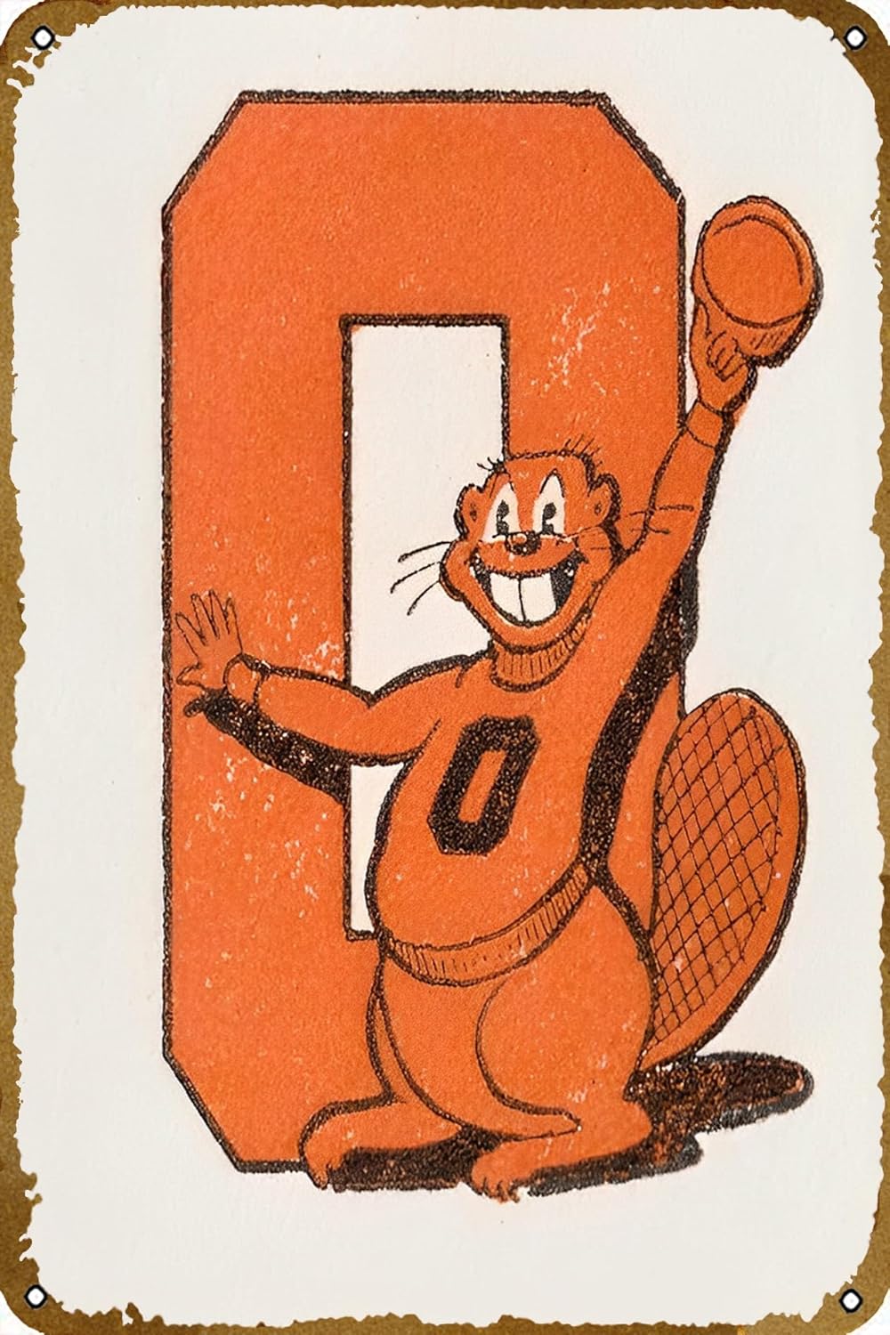 Amazon.com : VINTAGE OREGON STATE BEAVER ART poster Retro tin Sign Wall ...