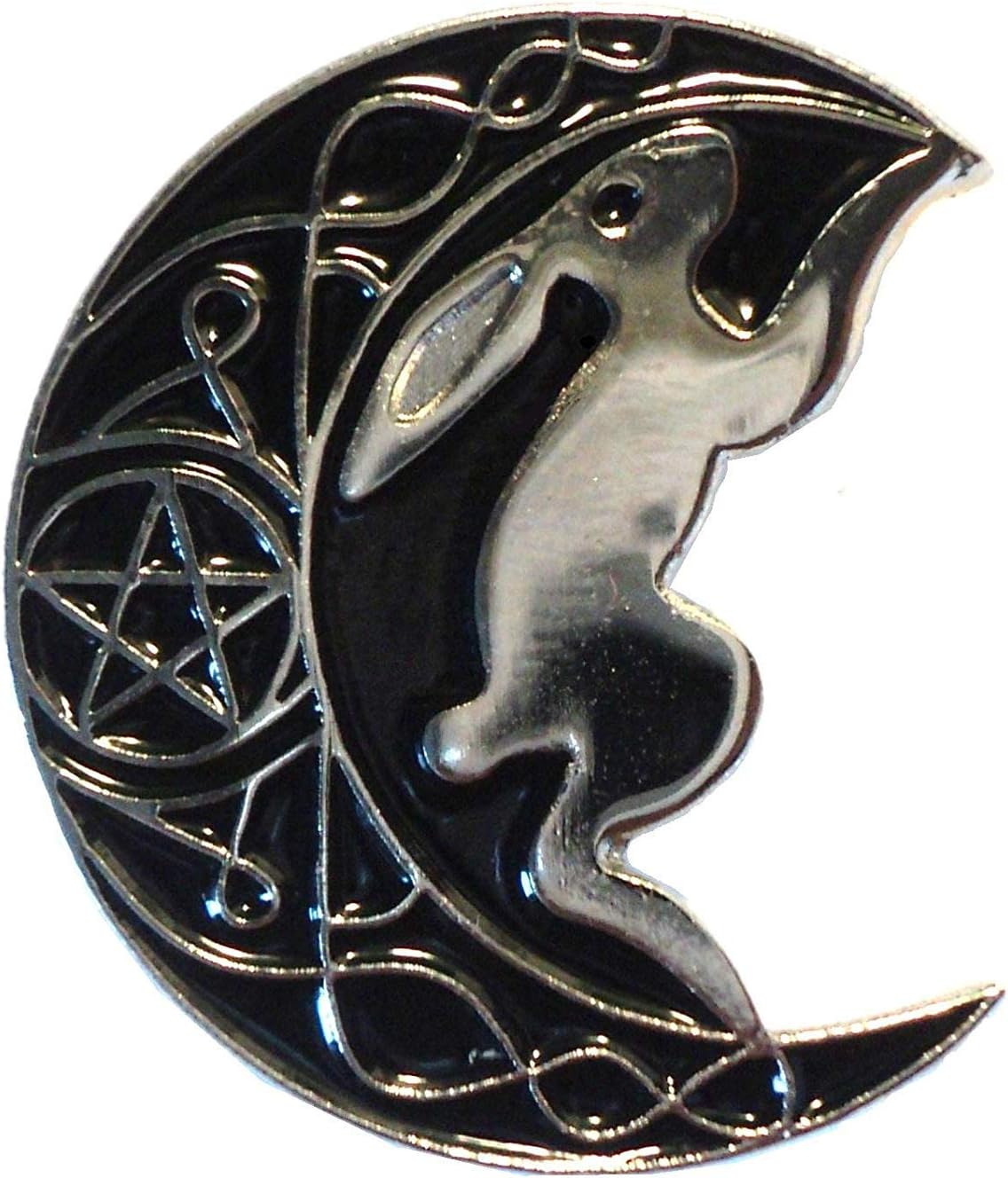 Crescent Moon Hare Gazing Rabbit Metal Enamel Pin Badge Lapel Brooch ...