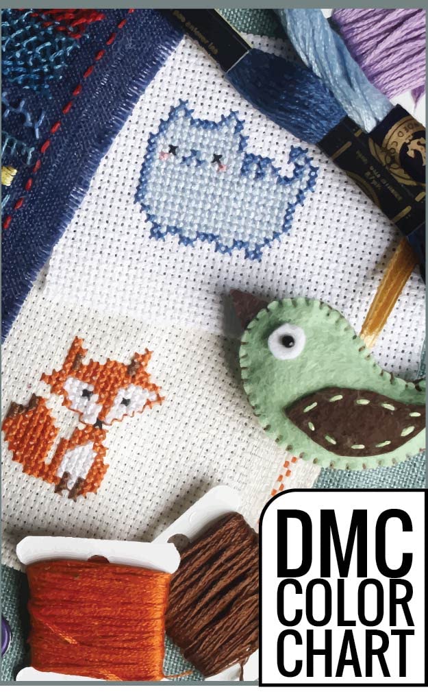 Buy DMC COLOR CHART: Full embroidery color chart DMC named and numbered ...