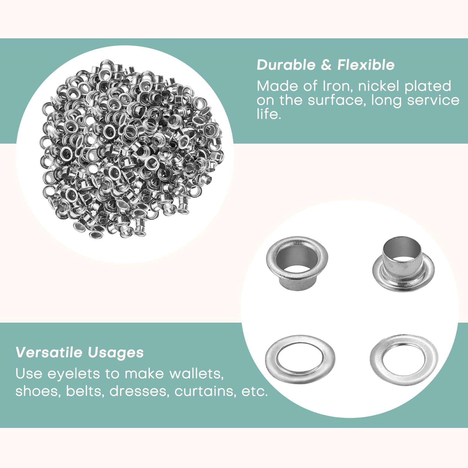 Snapklik.com : FLKQC Grommet & Washer Grommet Kit 1000pcs, 2 Grommets ...