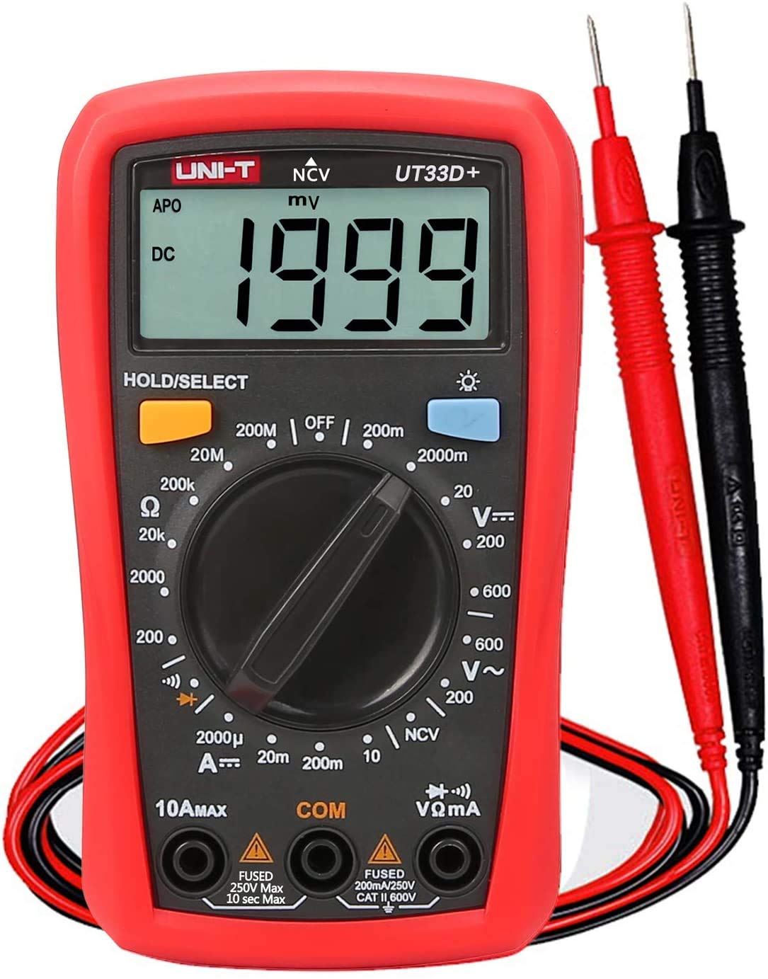 UNI-T UT33D+ Reliable Digital Multimeter, Palm-sized, with non-contact ...