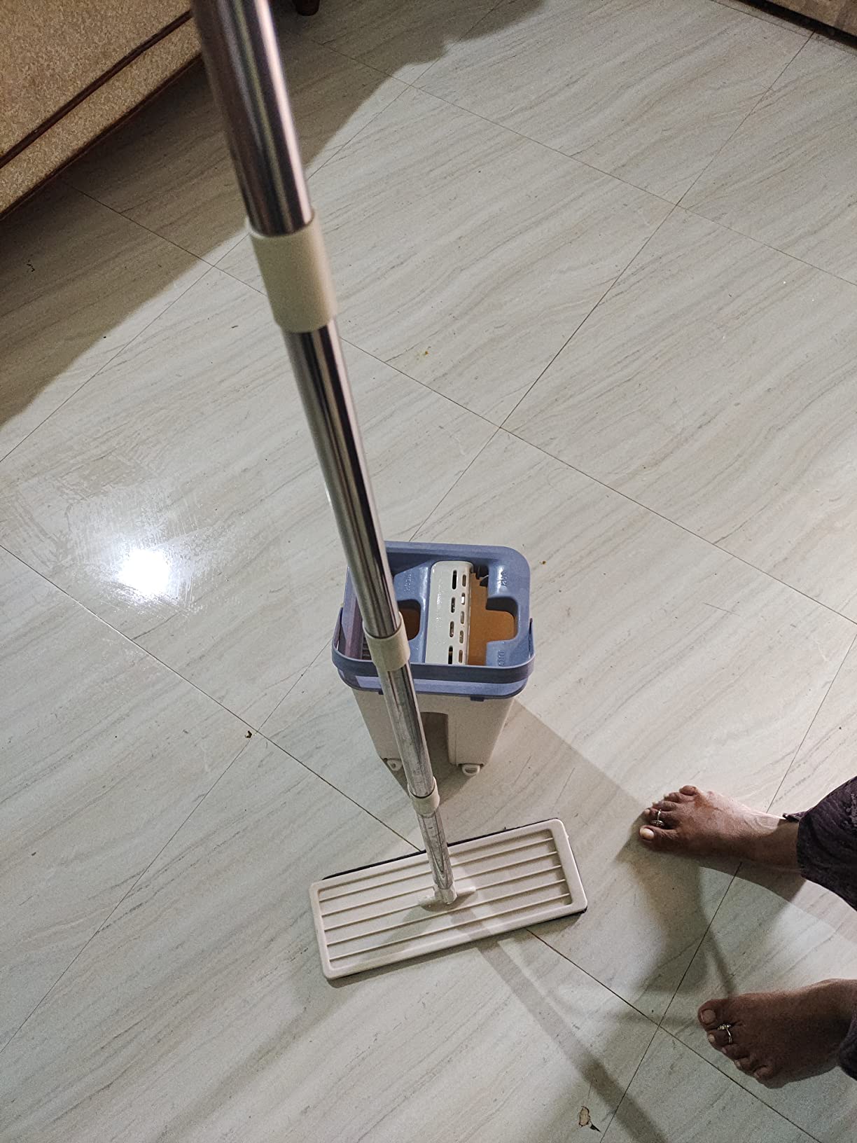 STEDWARE Heavy Quality Floor Mop with Bucket, Flexible Kitchen tap Flat ...