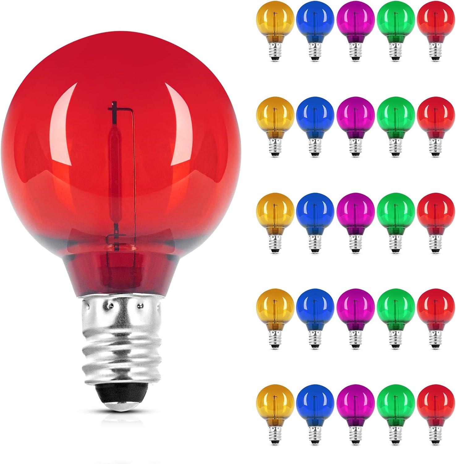 We Charger G40 Colored Led Replacement Bulbs for Outdoor String Lights ...