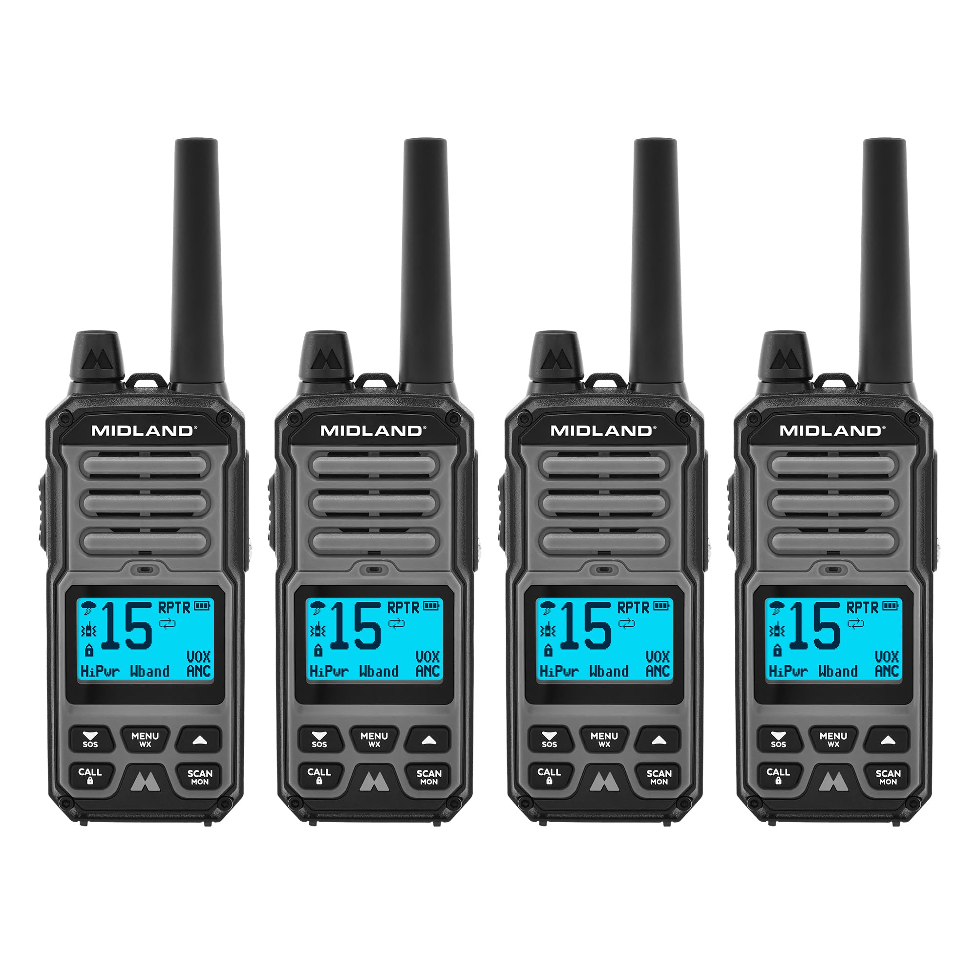 Amazon.com: Midland GXT67 Pro GMRS Two Way Radio - 4 Pack Bundle ...