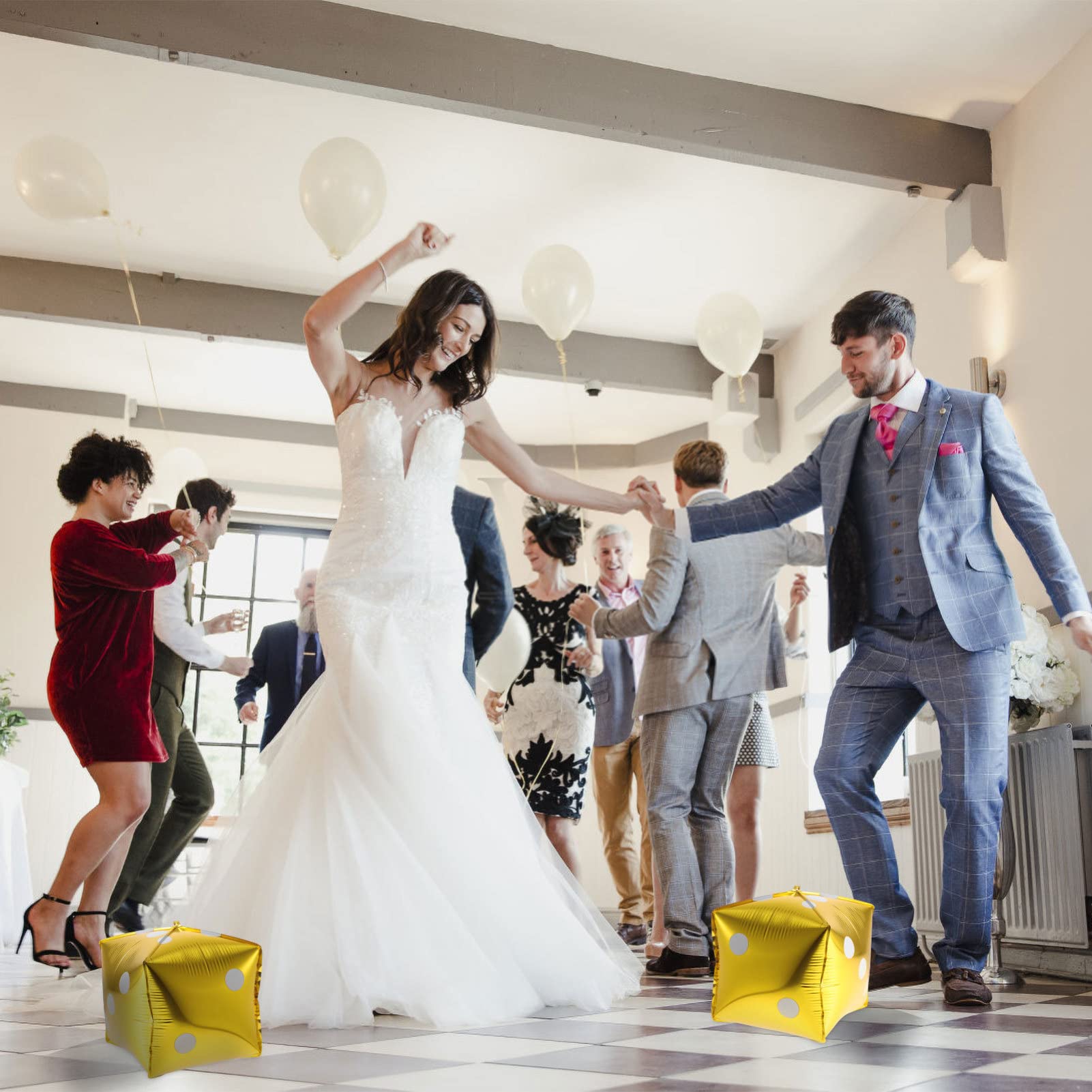 Snapklik.com : 5pcs Dice Balloons Aluminum Foil Cube Balloons For Theme ...