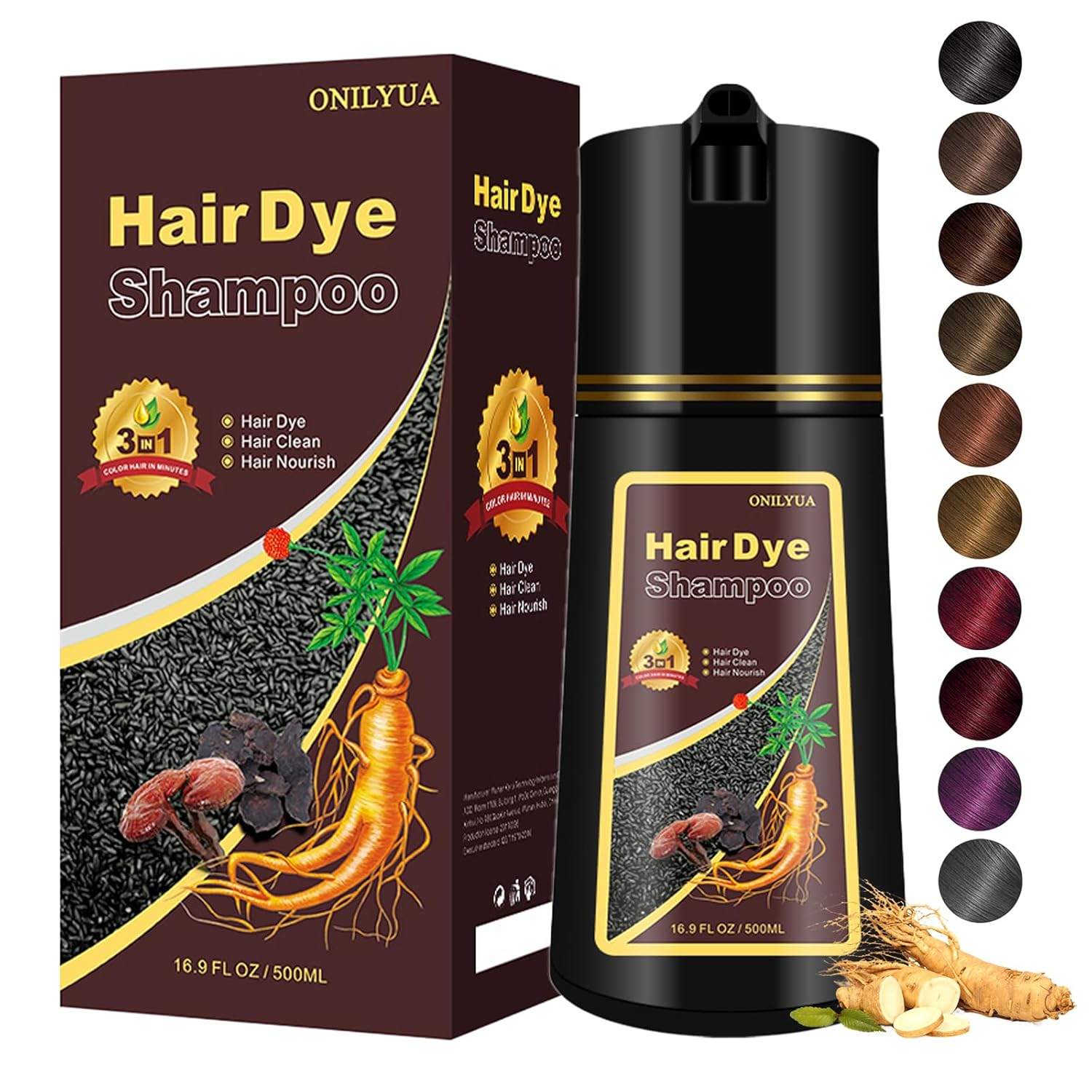 Amazon.com : Agthyuve Cherry Brown Hair Dye, Hair Dye Shampoo For Men ...