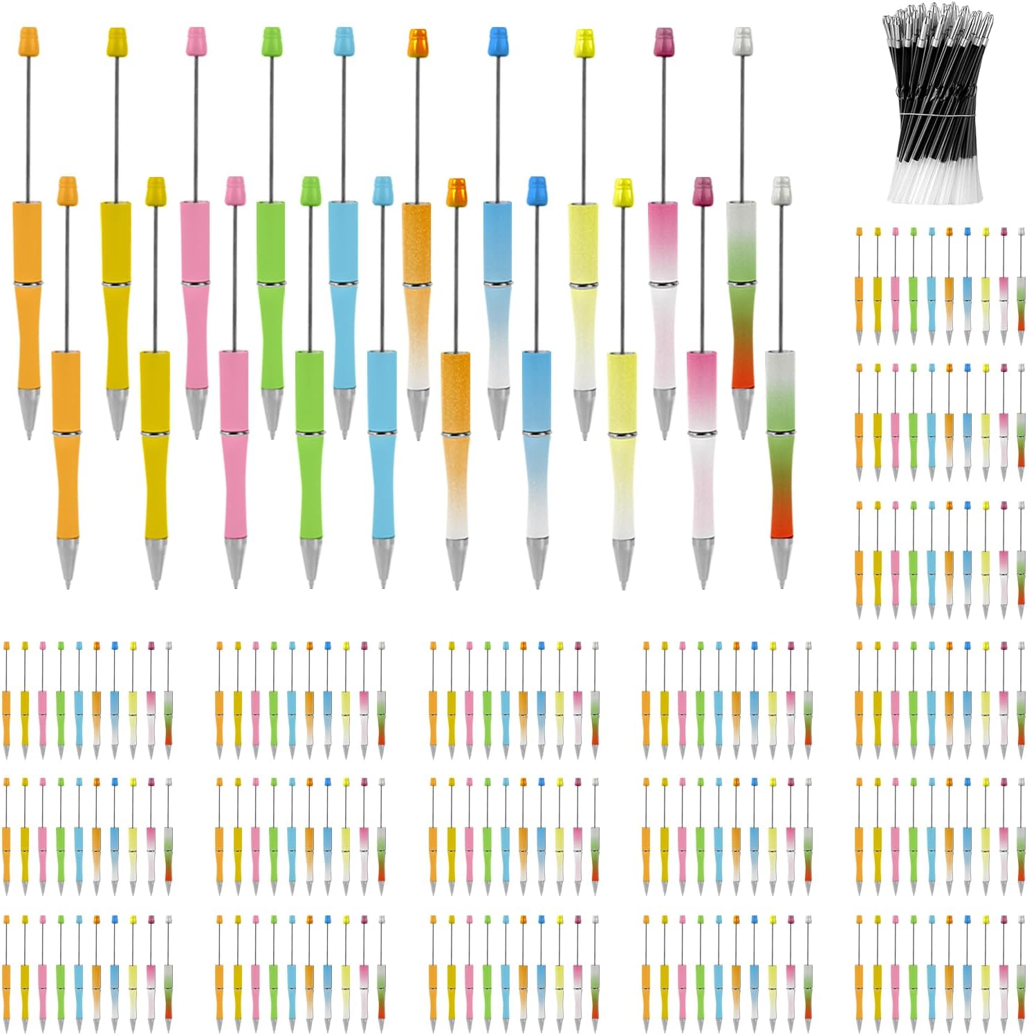 Amazon.com: Keyzone 200Pcs Beadable Pens Kit, Bead Ballpoint Pen Bulk ...
