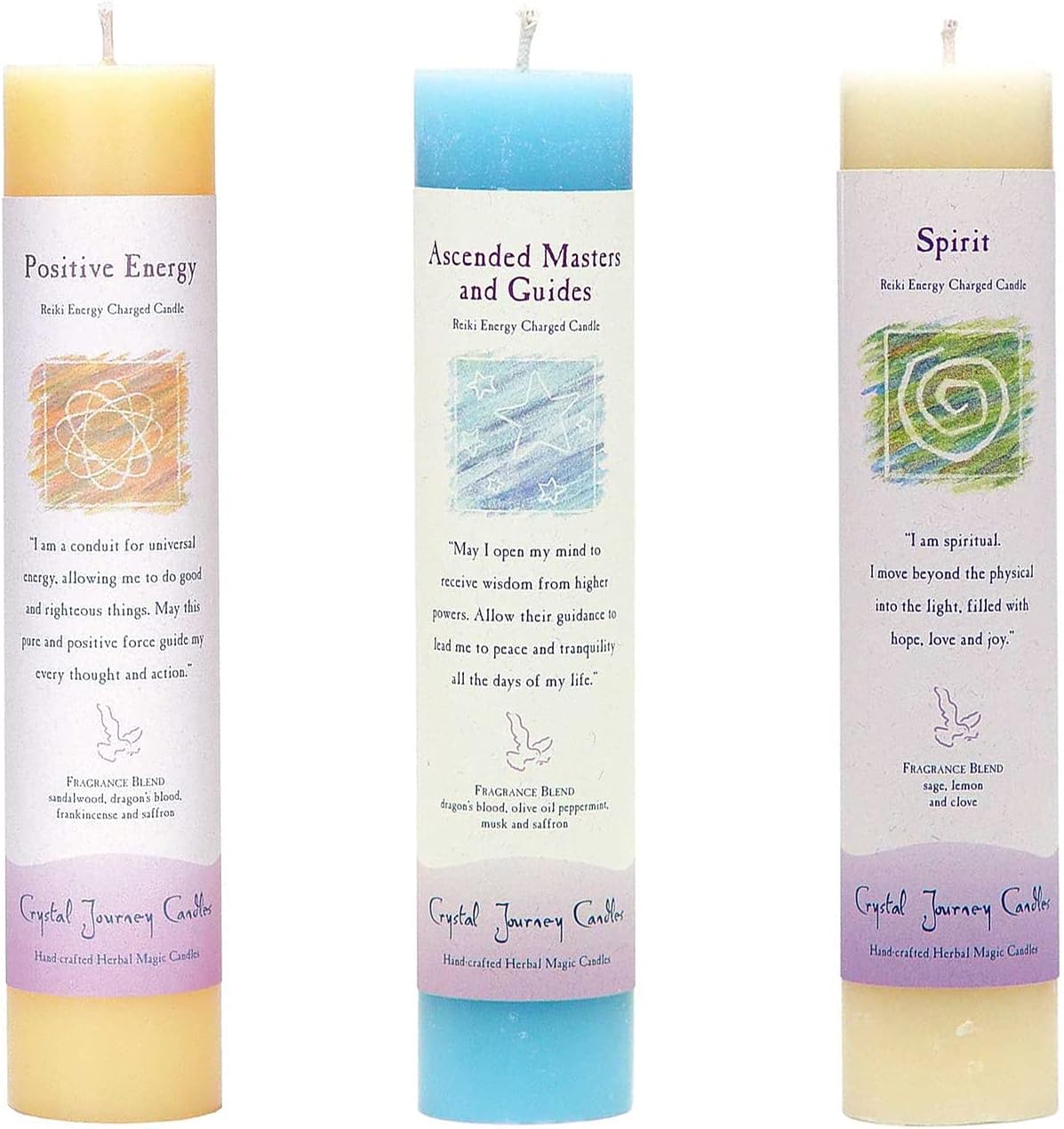 Amazon.com: Crystal Journey Reiki Charged Herbal Magic Pillar Candle ...