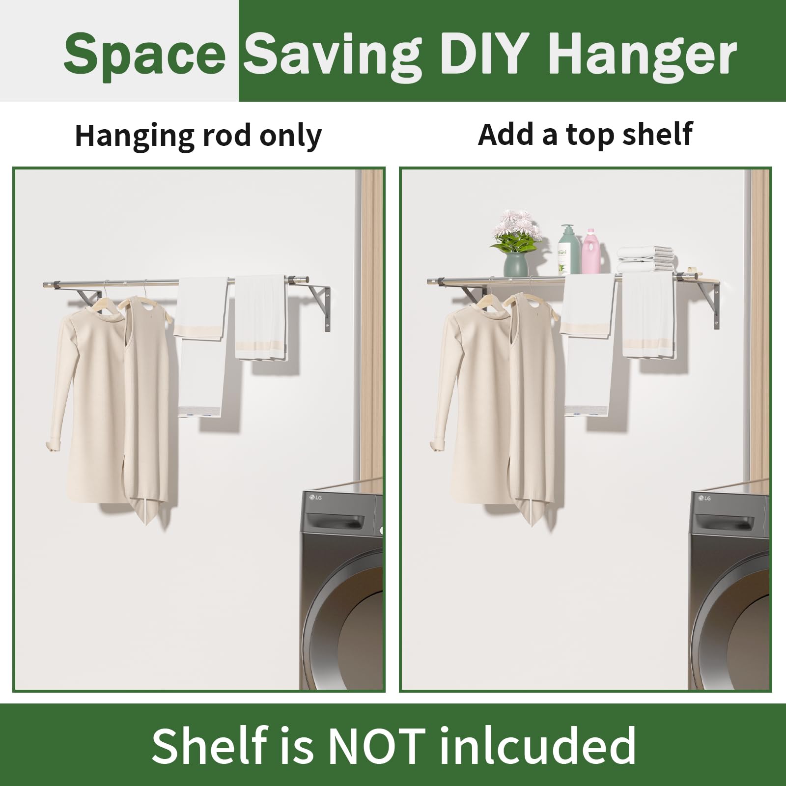Snapklik.com : Clothing Rack Wall Mounted - 44 Inch Heavy Duty ...