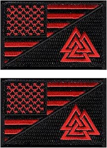 Amazon.com: 2 PCS AliPlus Viking Patches Viking Valknut USA Flag ...