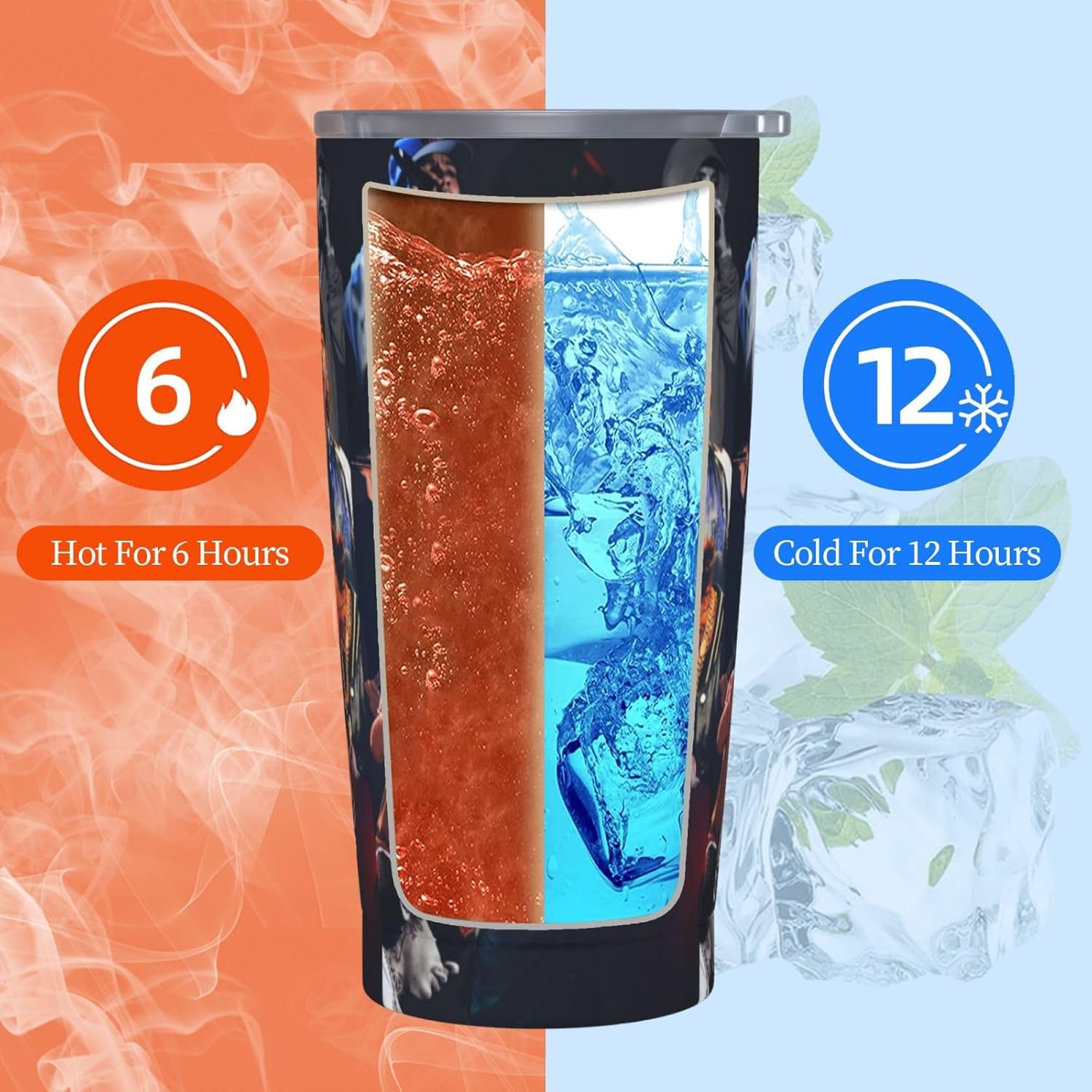 KAKIFE Natanael Rapper Cano – Taza de acero inoxidable con tapa y ...