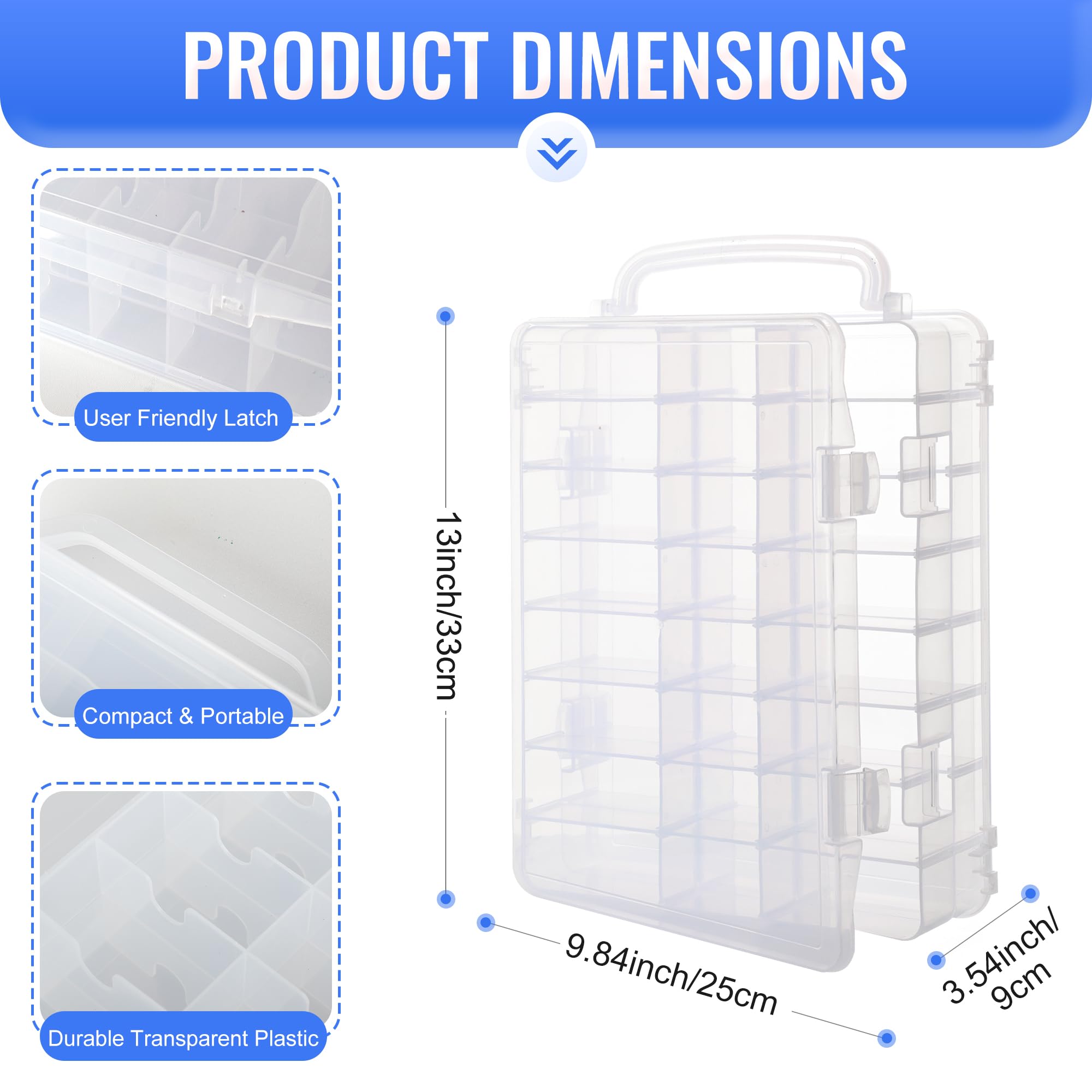 Snapklik.com : EHIOR Adjustable Dividers Double-Sided 48 Grids Thread ...