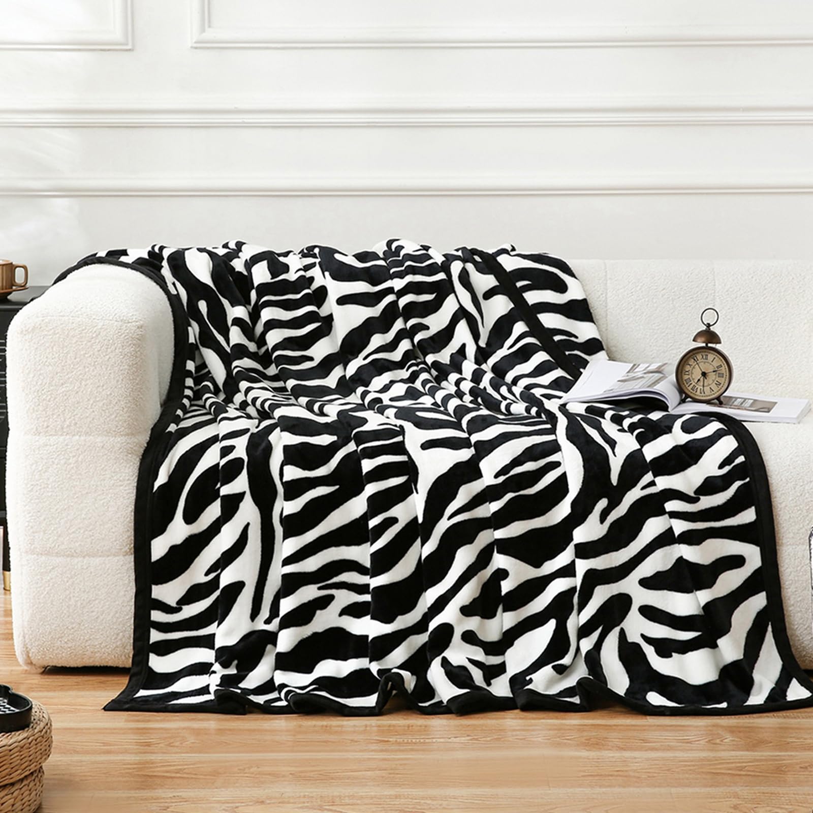 Amazon.com: PU MEI Fuzzy Flannel Throw Blanket for Sofa, Couch, Bed ...