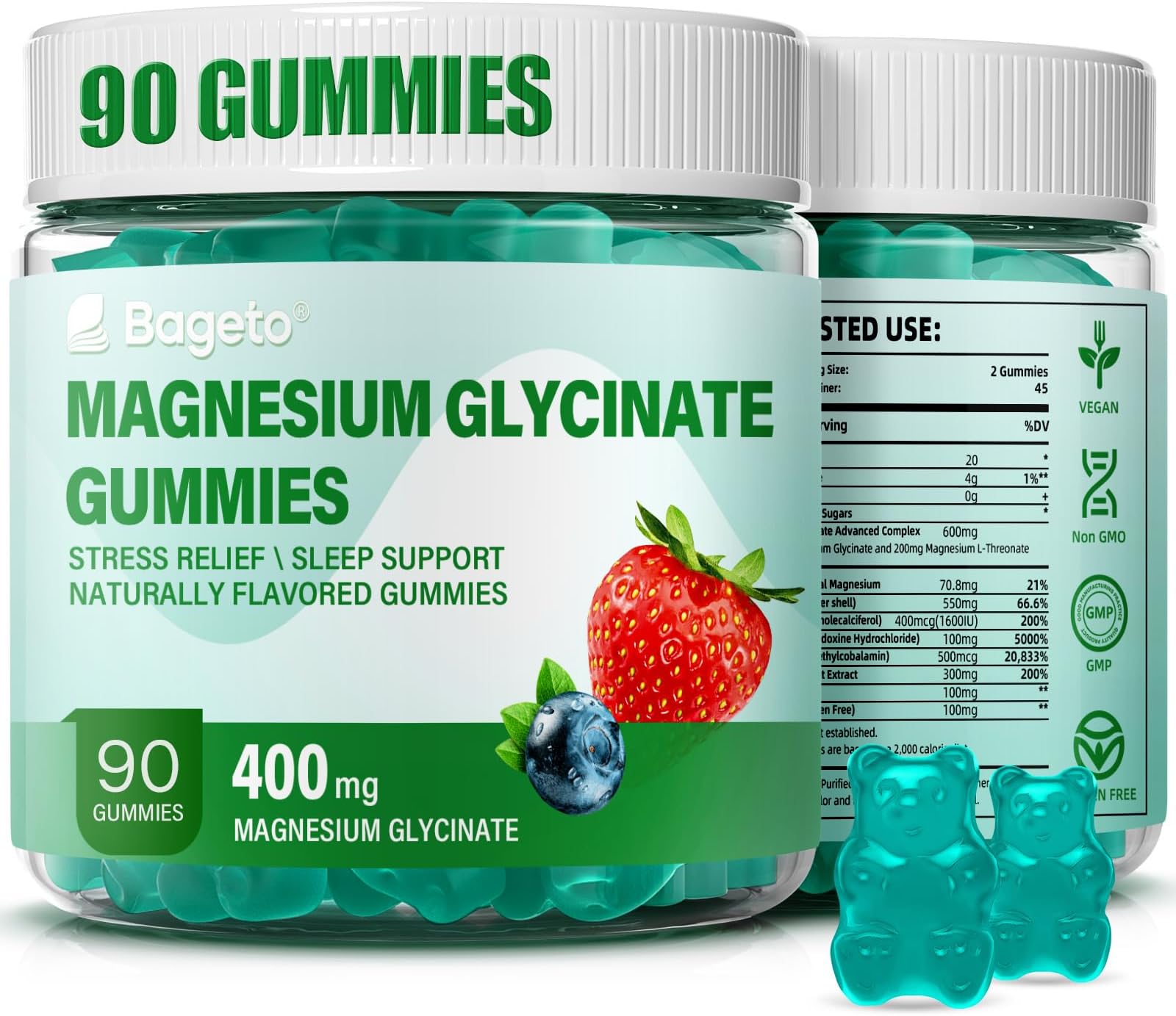 Amazon.com: Magnesium Glycinate Gummies 500mg, Sugar Free for Adults ...