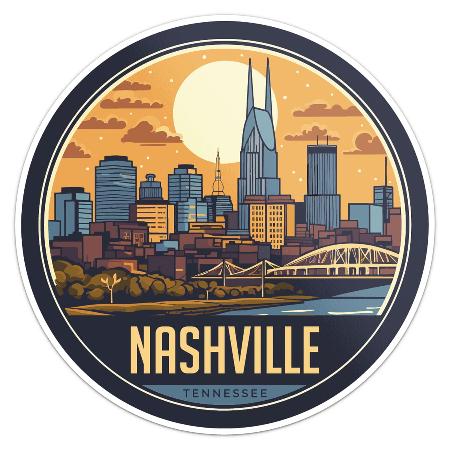 Amazon.com - Nashville City Sticker - Waterproof Vinyl Decal for Car ...