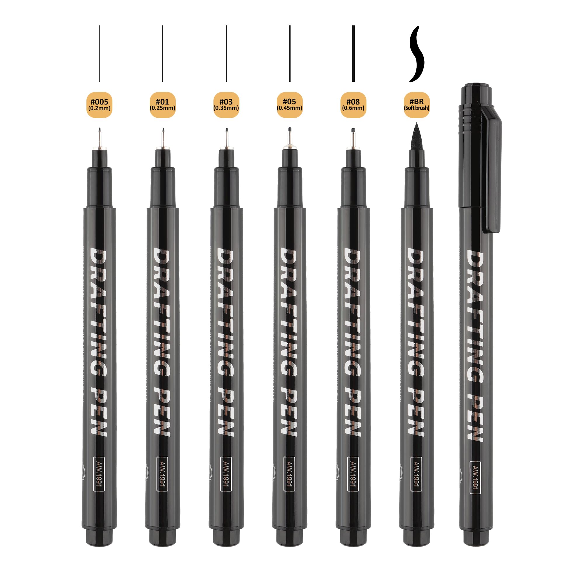 SMOOTHERPRO Black Fineliner Pens | 6 Pack | Drawing Pens for Artist ...