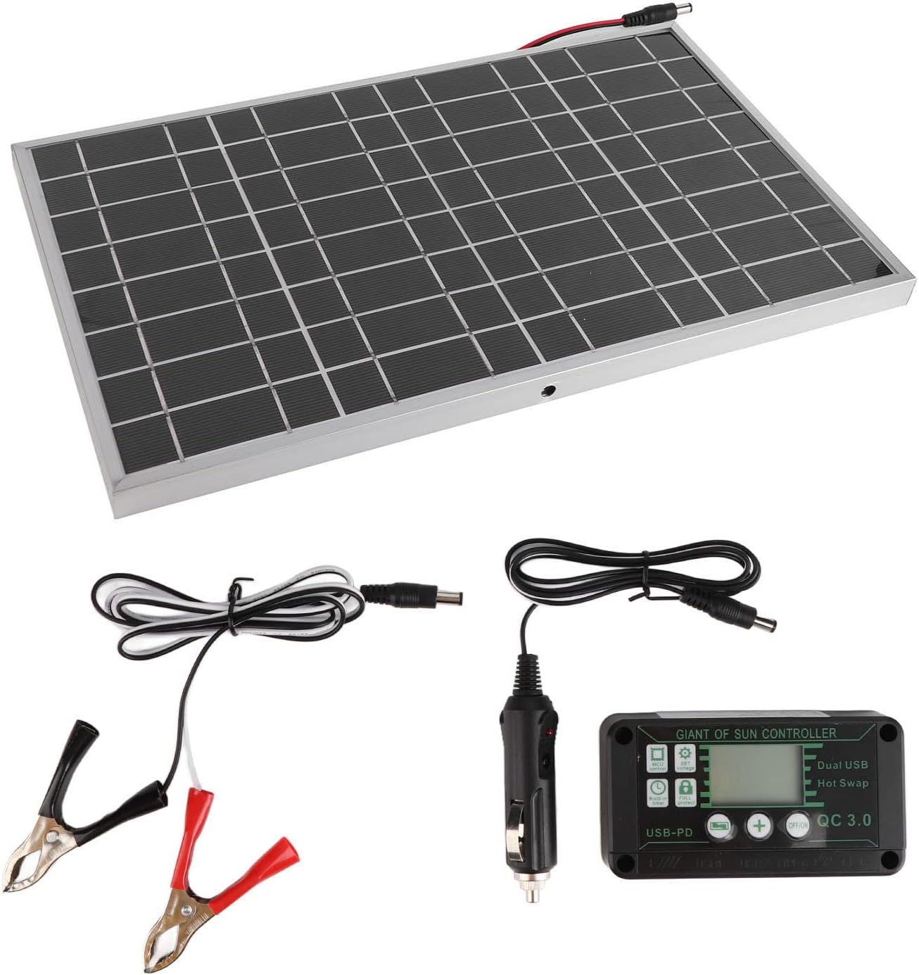 Amazon.com: TANIQIACA 30W Solar Panel Kit Polycrystalline Silicon ...