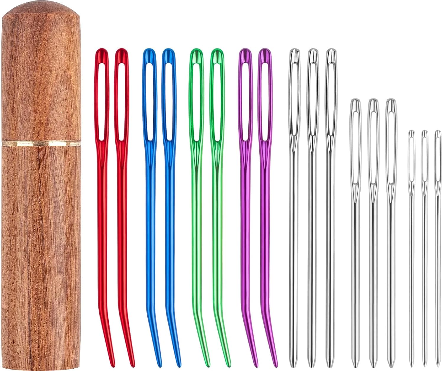 Amazon.com: 17Pcs Large Eye Sewing Needles Blunt Yarn Needle Bent Tip ...