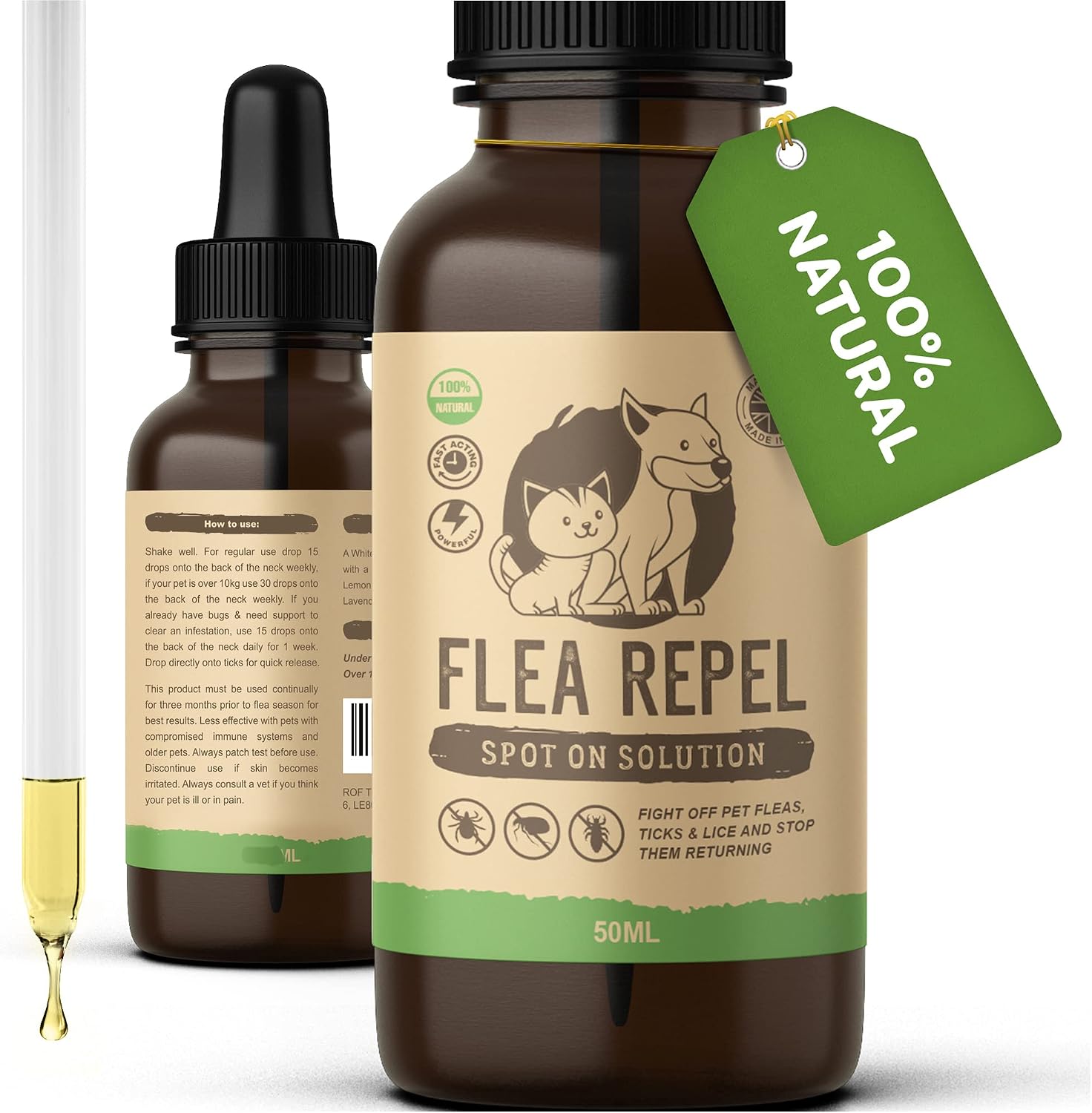 Flea Treatment for Dogs and Cats | Works on Flea & Tick | All Natural ...