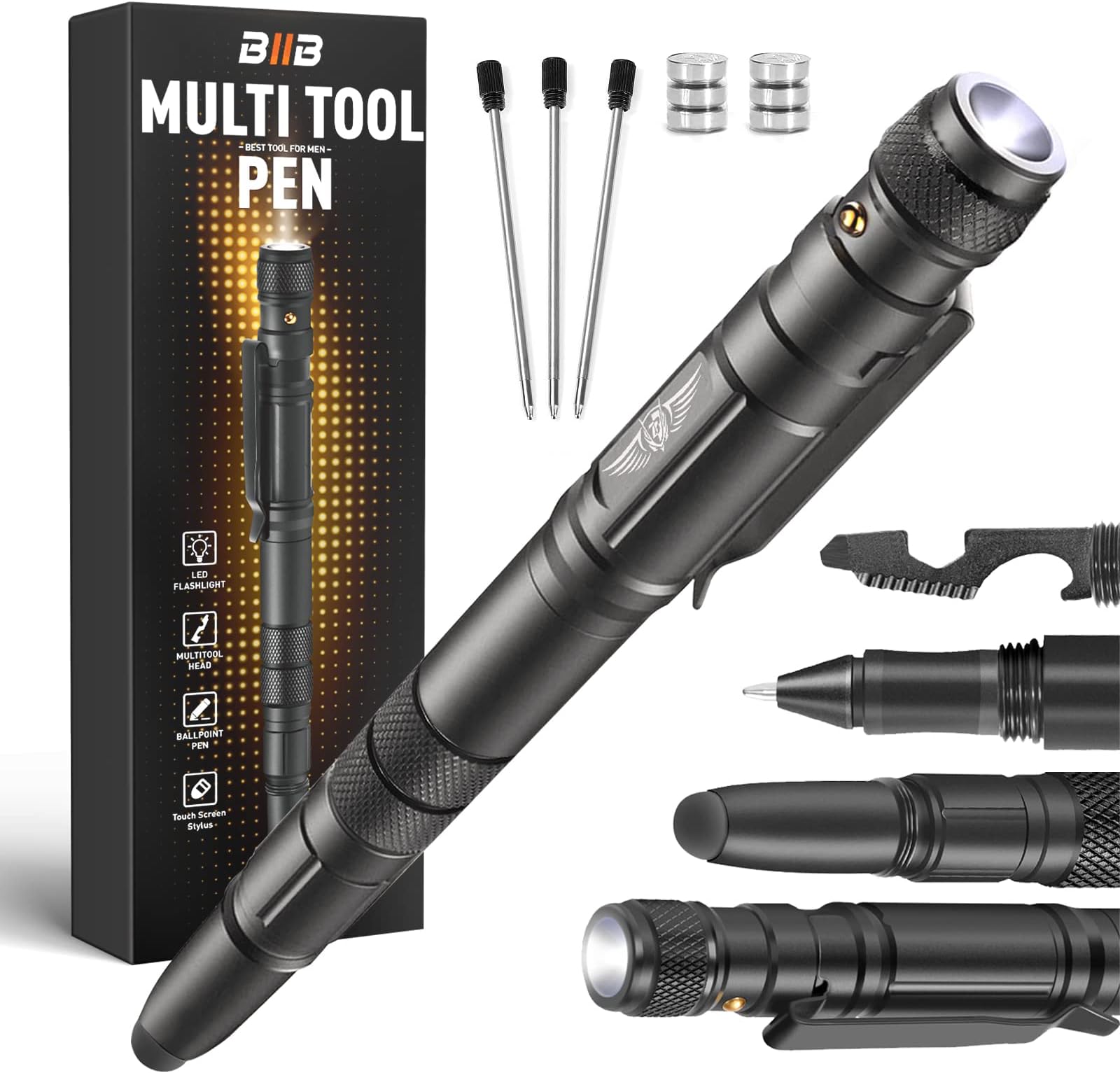 BIIB Gifts for Men, Multi Tool Pen with LED, Father's Day Gifts from ...